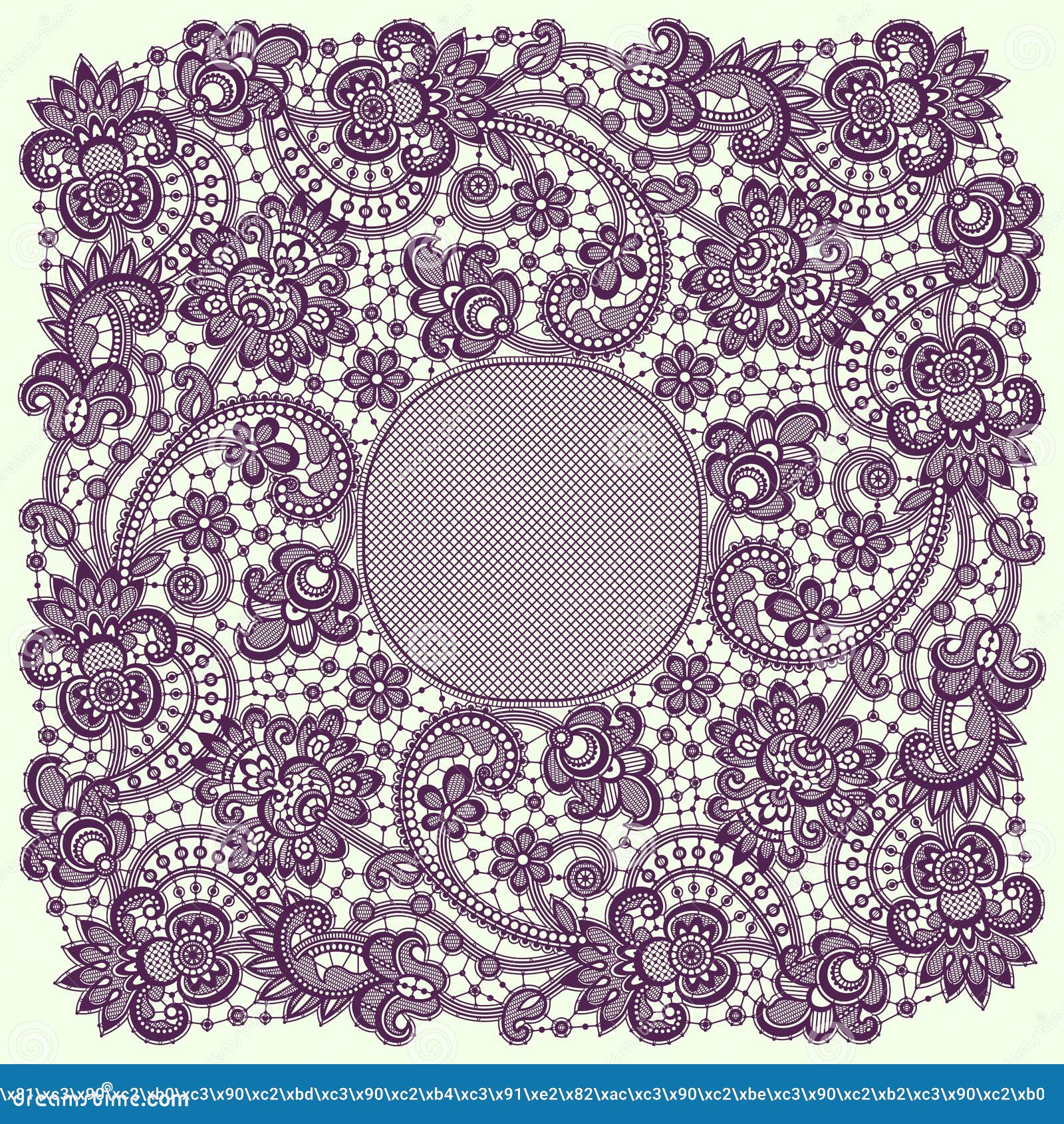 Green Lace Square Frame Stock Illustrations – 619 Green Lace Square ...