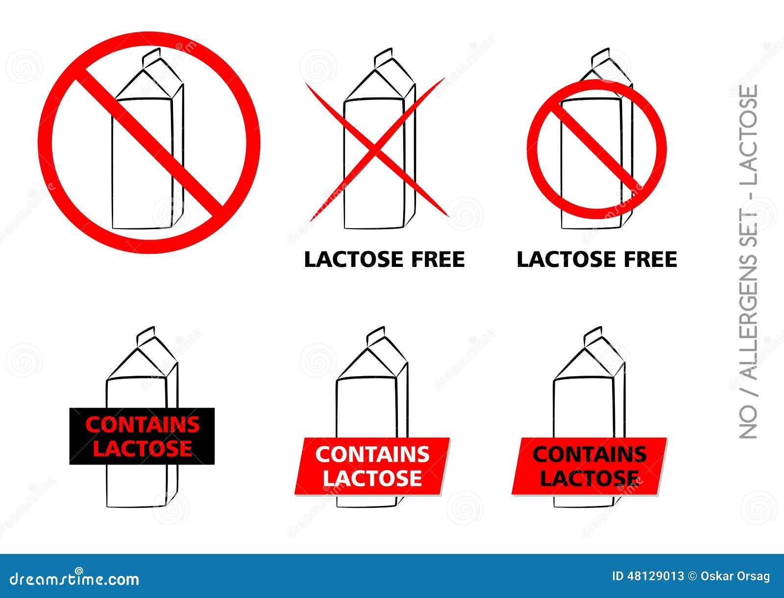 Vector Lactose Free Symbols on White Background Stock Vector ...