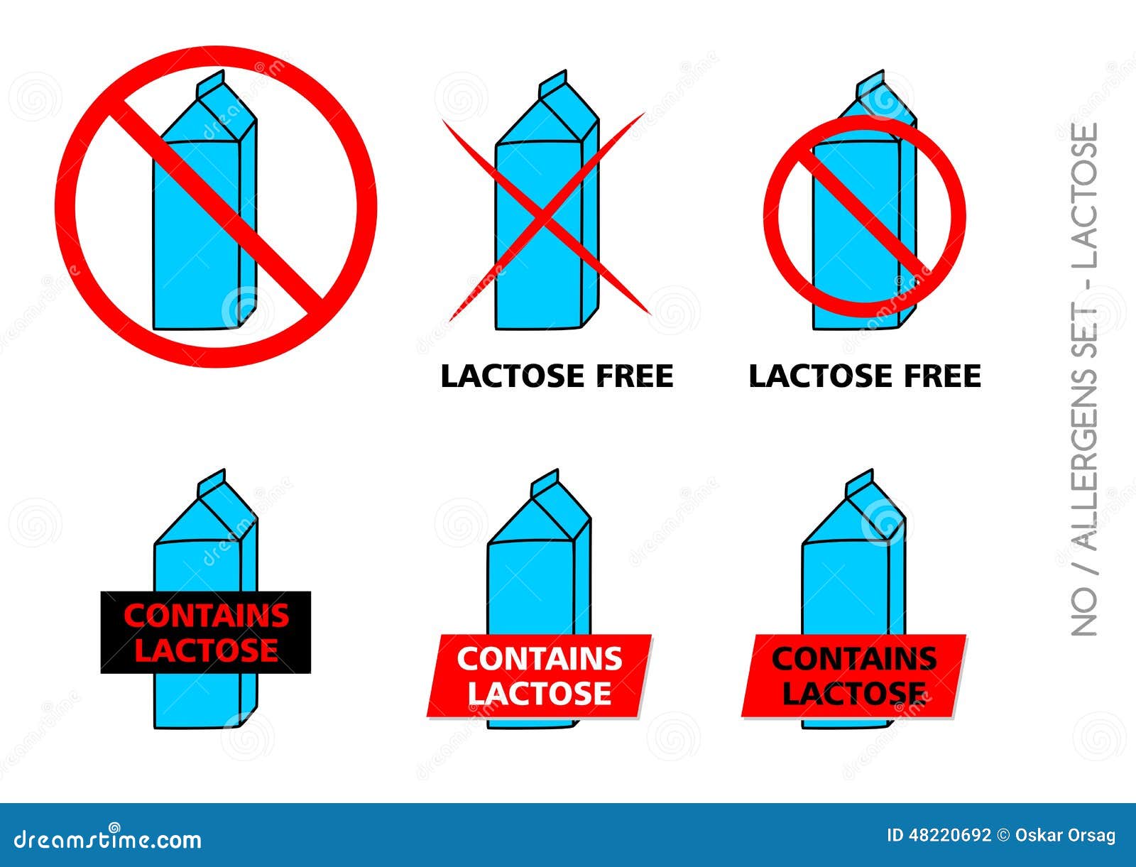 Vector Lactose Free Symbols on White Background Stock Vector ...