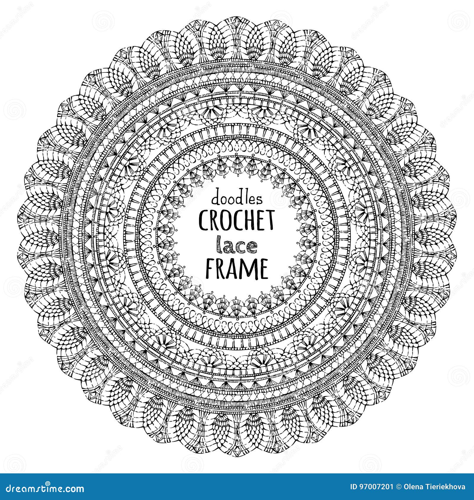 Vector lacy crochet doily. stock vector. Illustration of crochet - 97007201