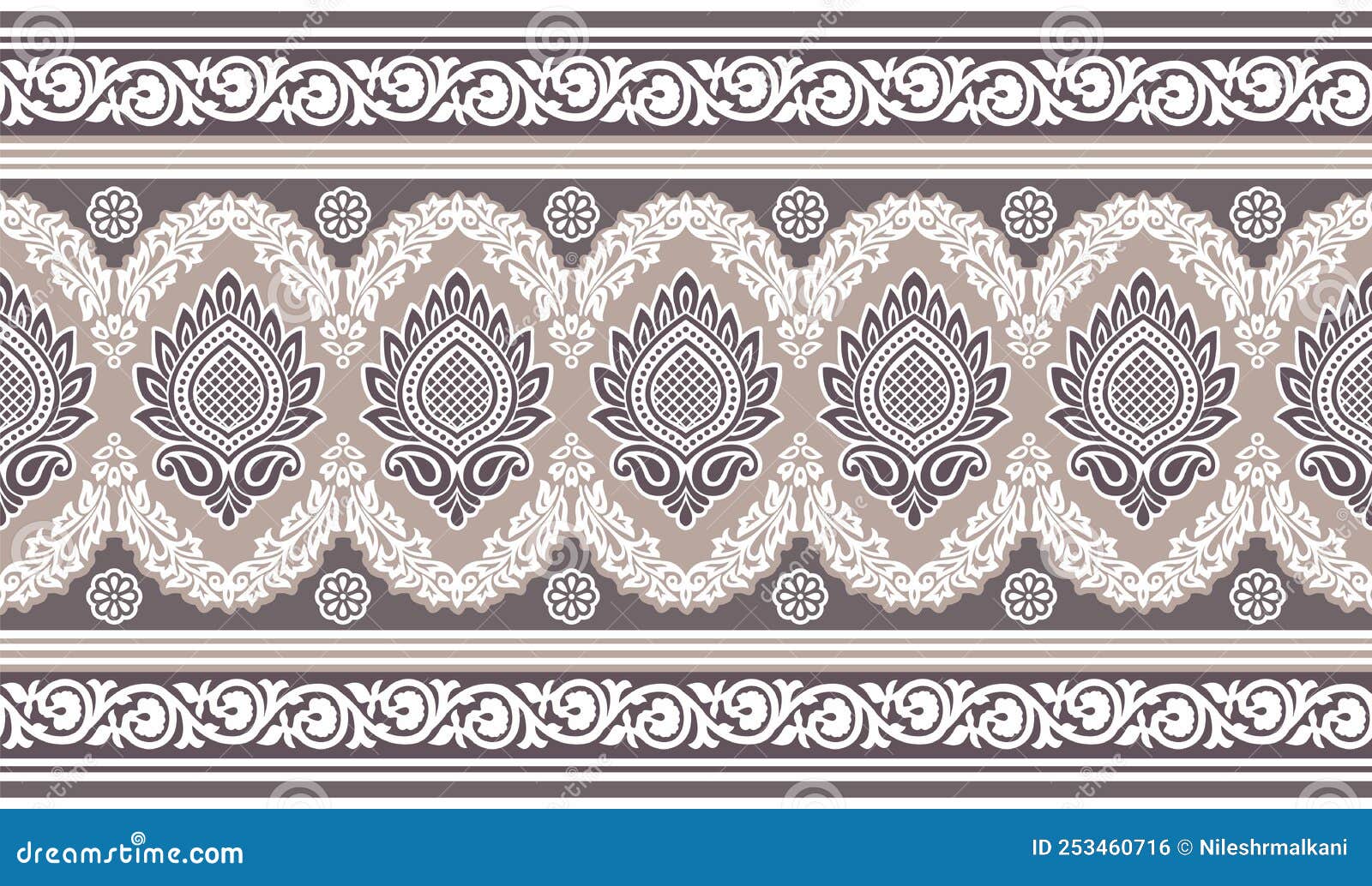 Lacy Floral Vector Seamless Pattern. Ornamental Black And White Vector ...