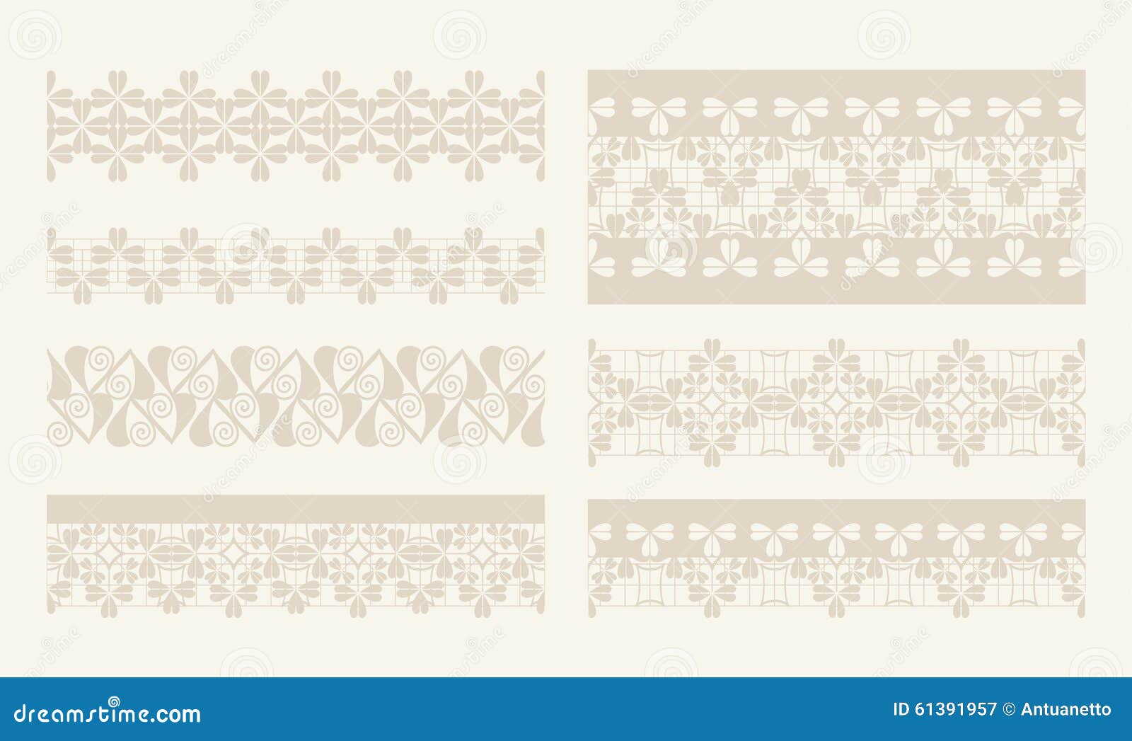 Vector Lacy Vintage Design Elements, Lace Seamless Stock Vector ...