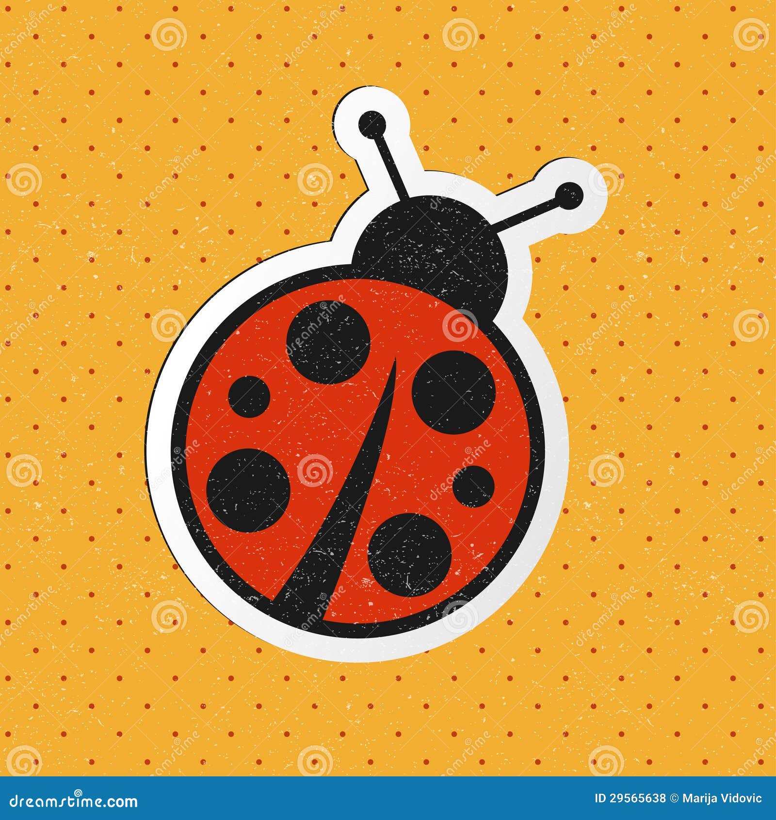 Vector ladybug sticker stock vector. Illustration of floral - 29565638