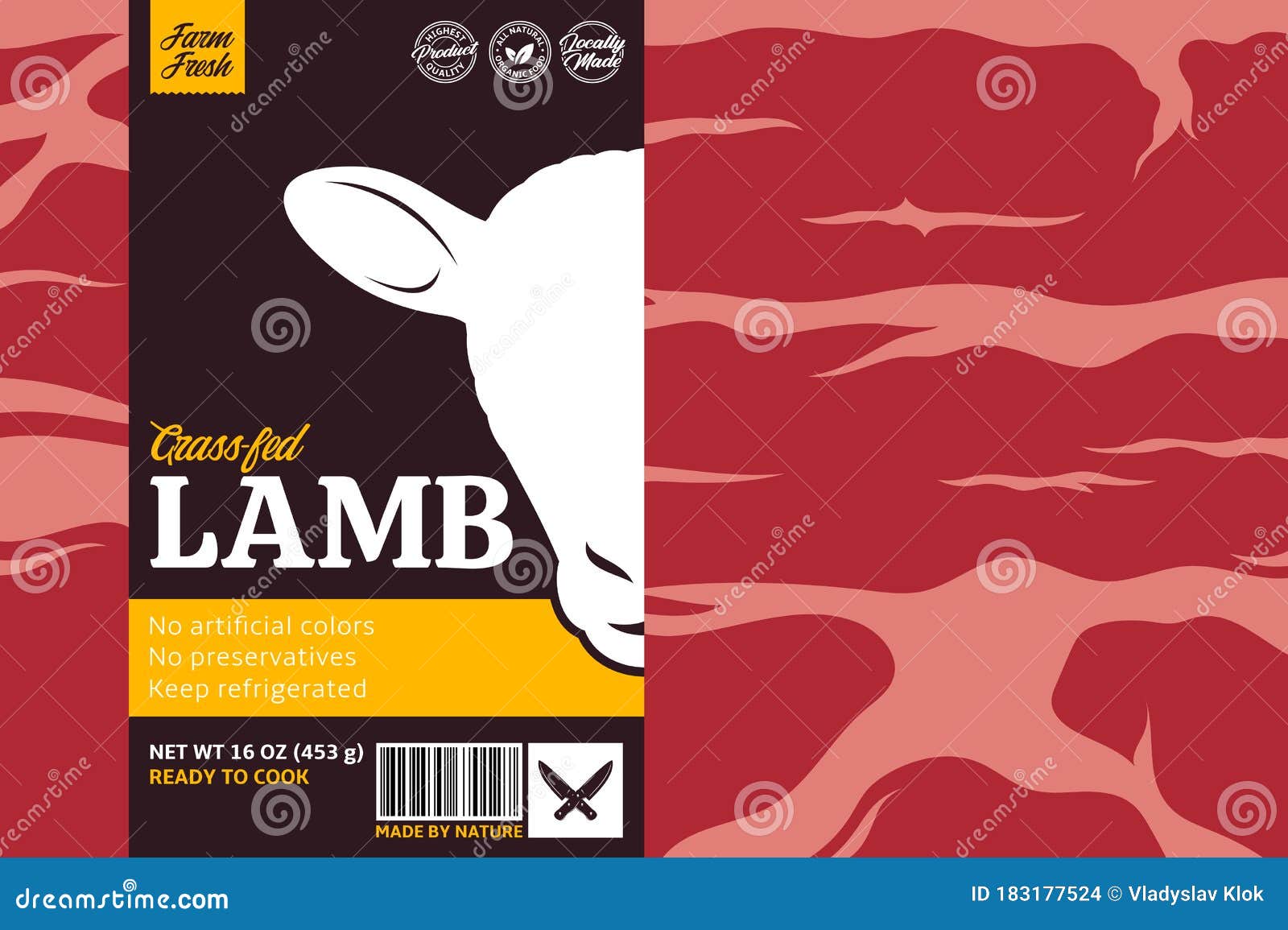 Vector Lamb Packaging With Sheep Silhouette | CartoonDealer.com #188759991