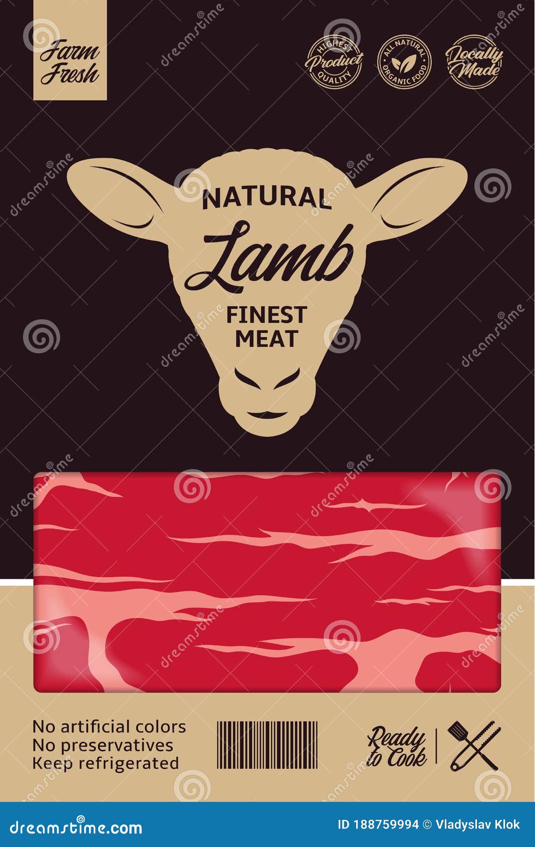 Vector lamb packaging stock vector. Illustration of concept - 188759994