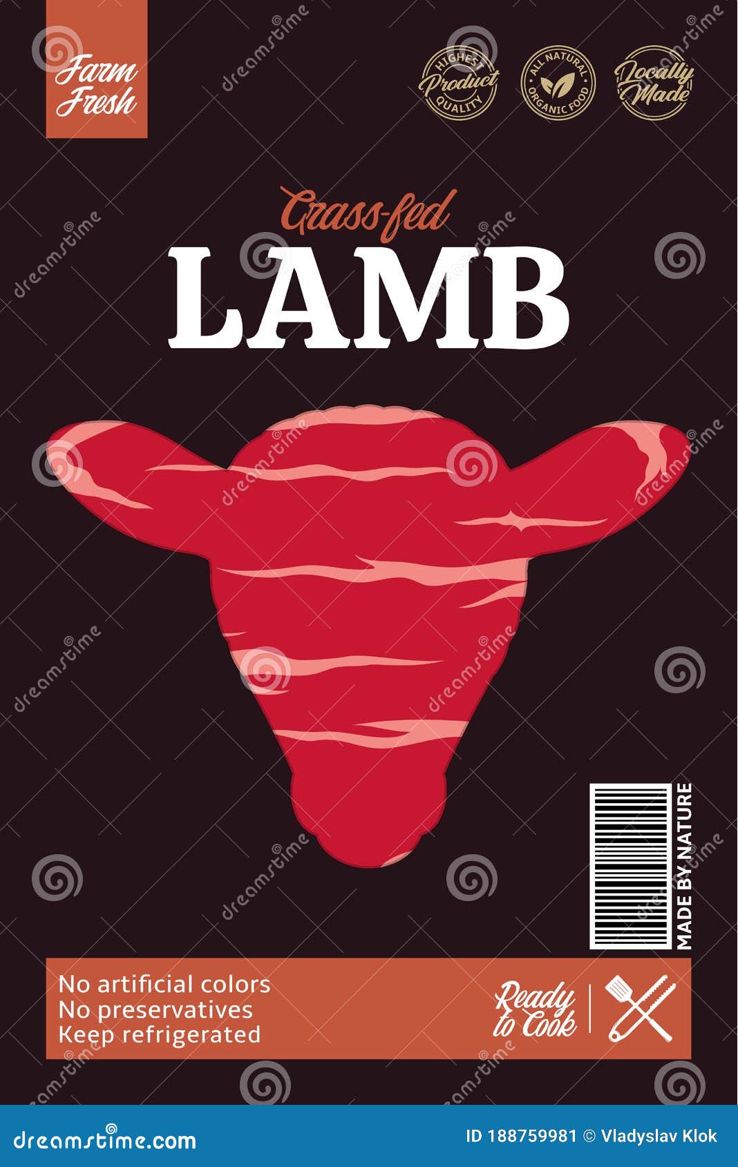 Vector Lamb Packaging or Label Design Stock Vector - Illustration of ...