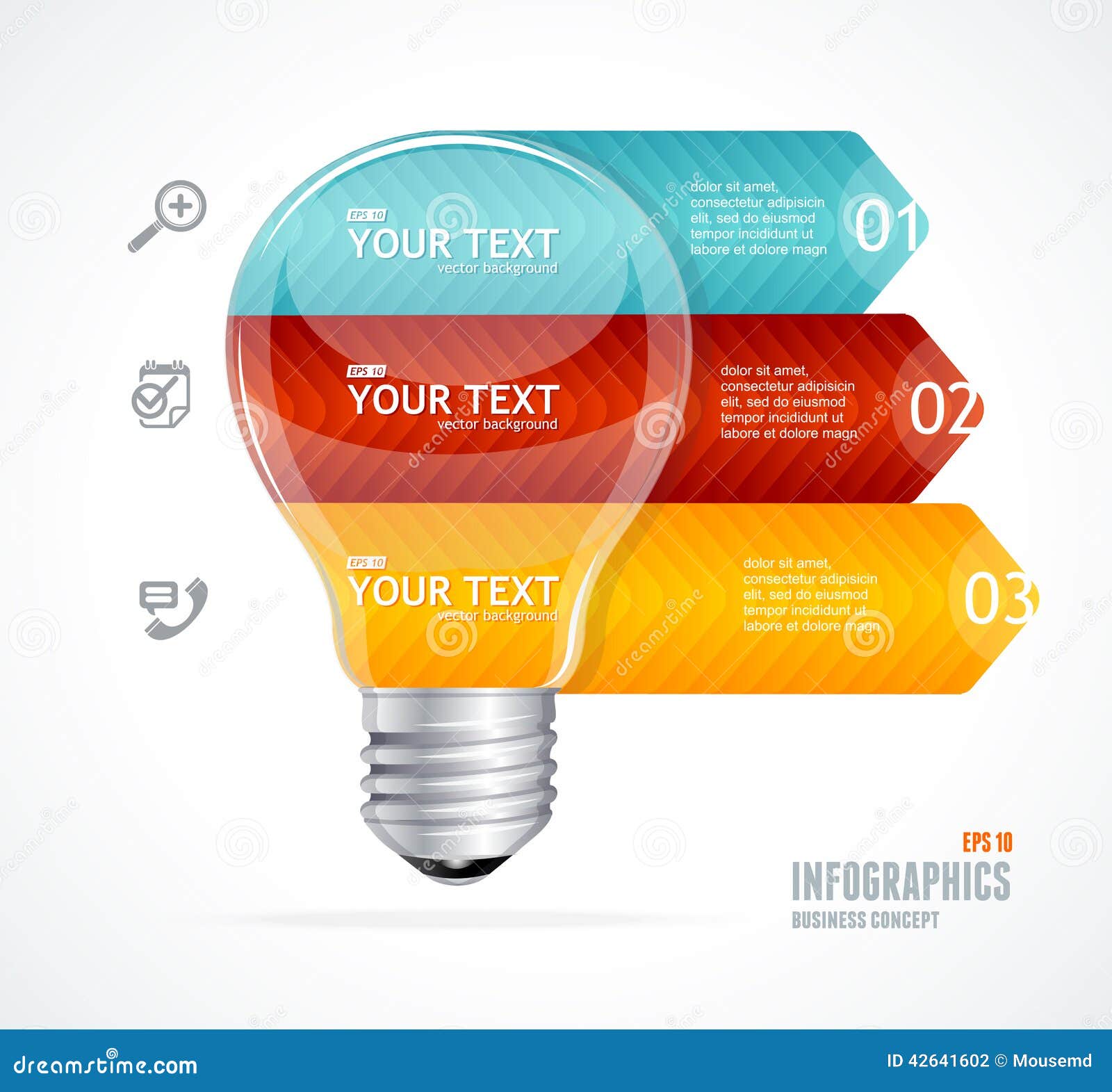 Vector Lamp. Modern Infographics Options Banner Stock Vector ...