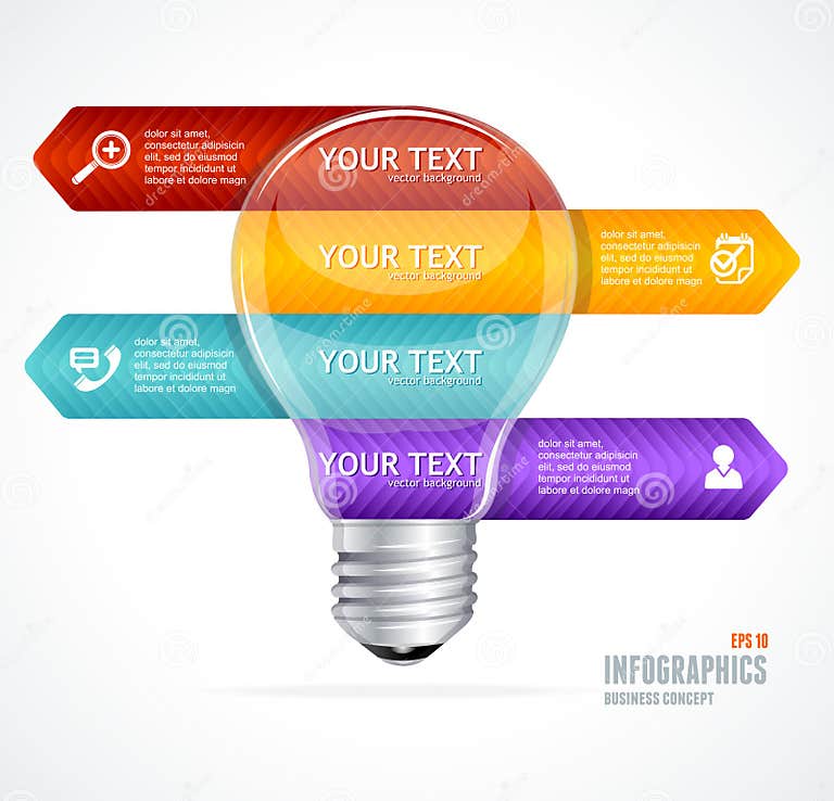 Vector Lamp. Modern Infographics Options Banner Stock Vector ...