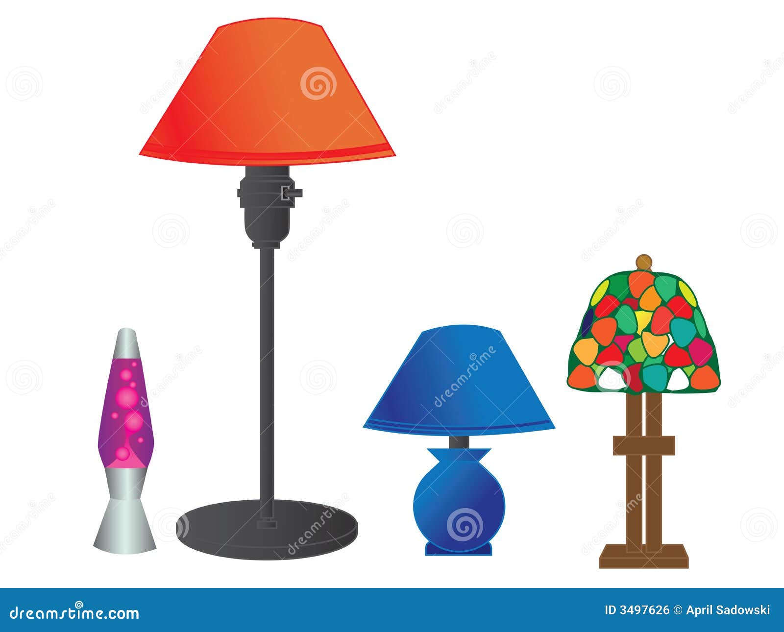 Vector Lamp Series stock vector. Illustration of light - 3497626