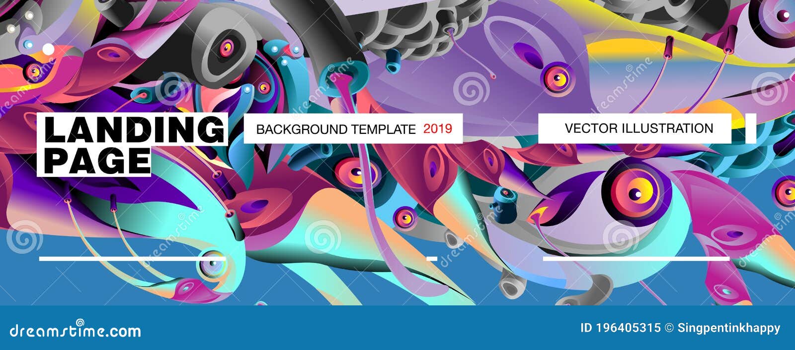 Vector Landing Page Background Template with Colorful Abstract Liquid ... Vector Landing Page Background Template with Colorful Abstract Liquid ...