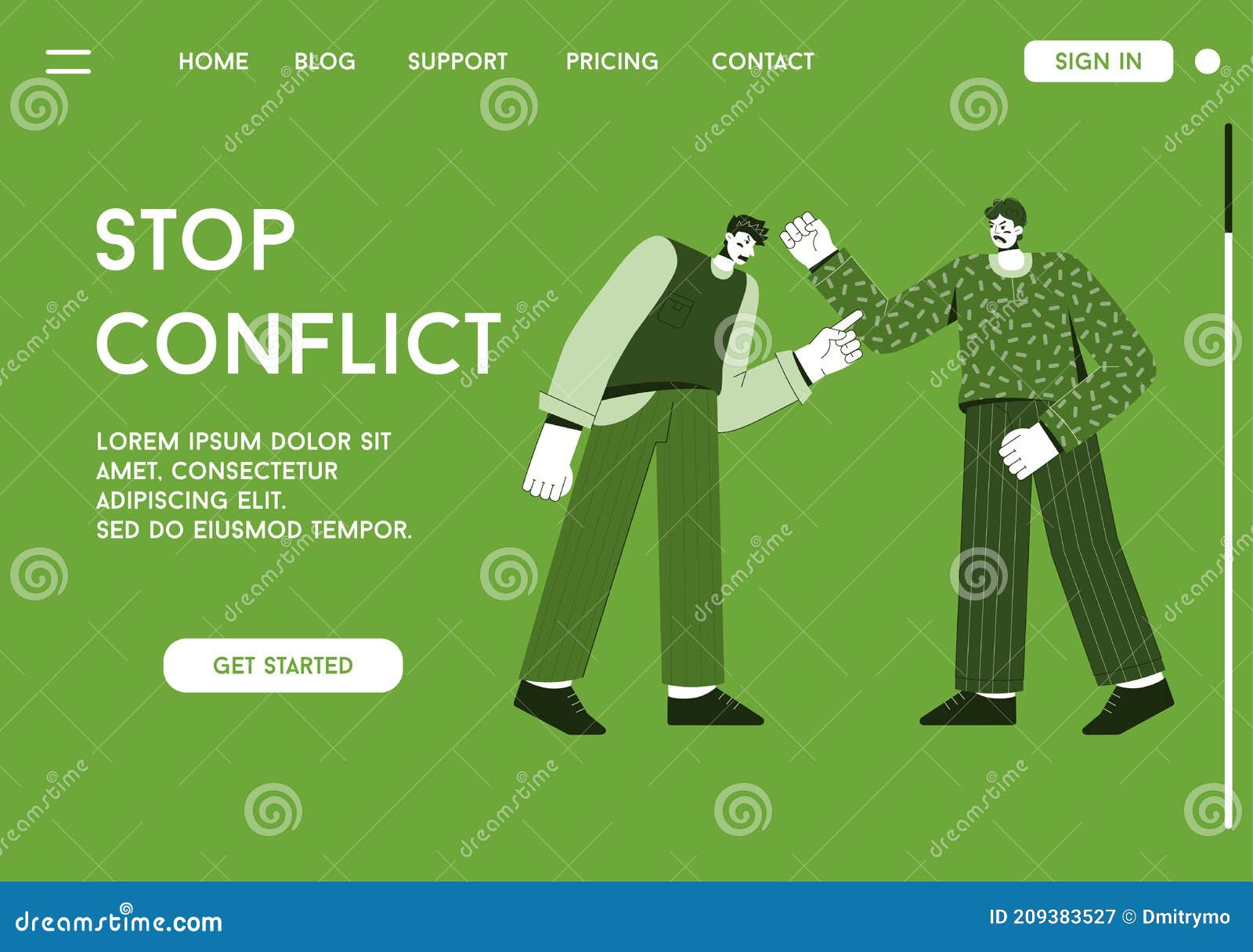 Stop Conflict. Businessman Referee Finds Compromise. Conflict And ...