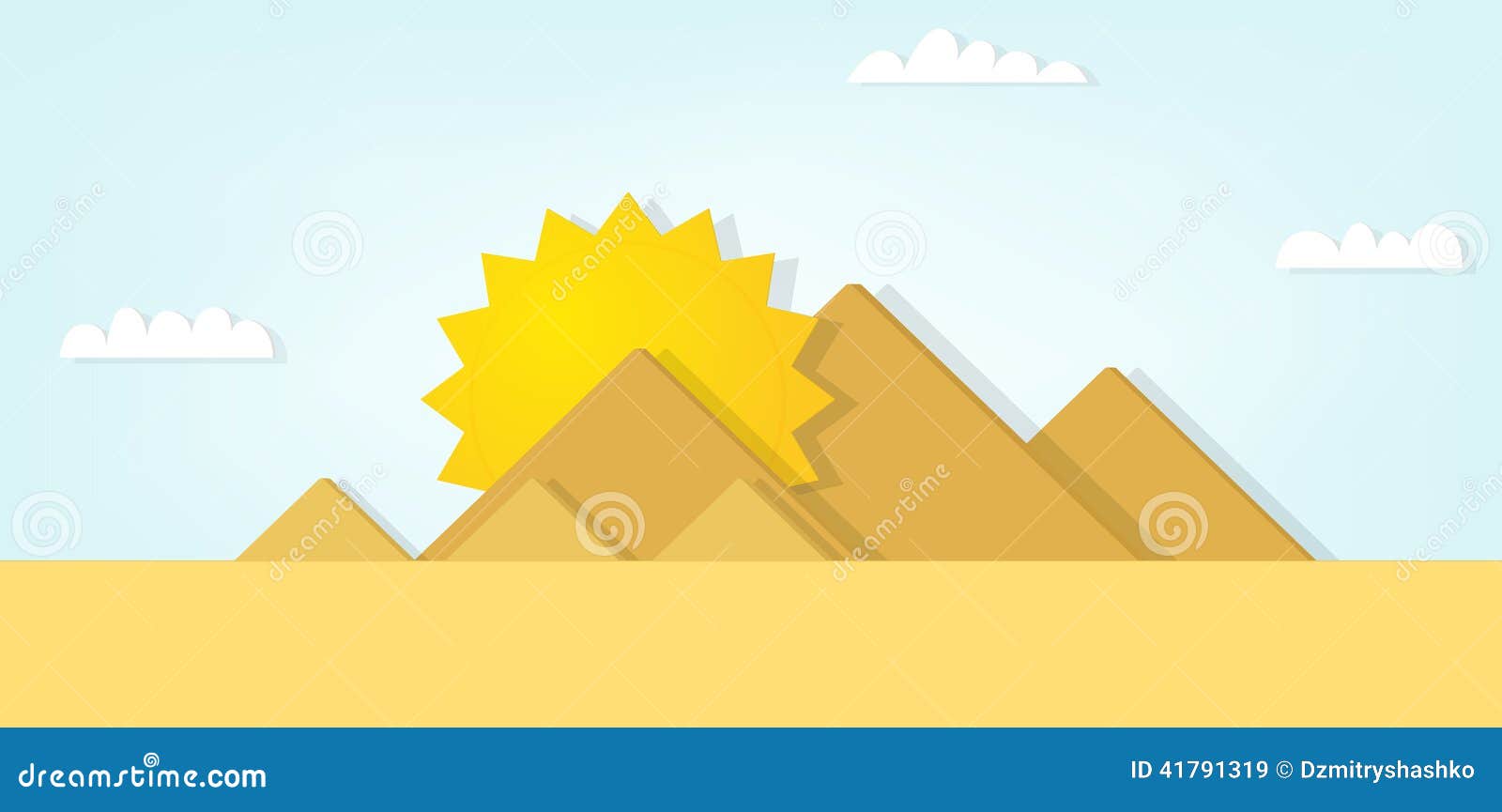 Vector Landscape with the Egyptian Pyramids. Stock Vector ...
