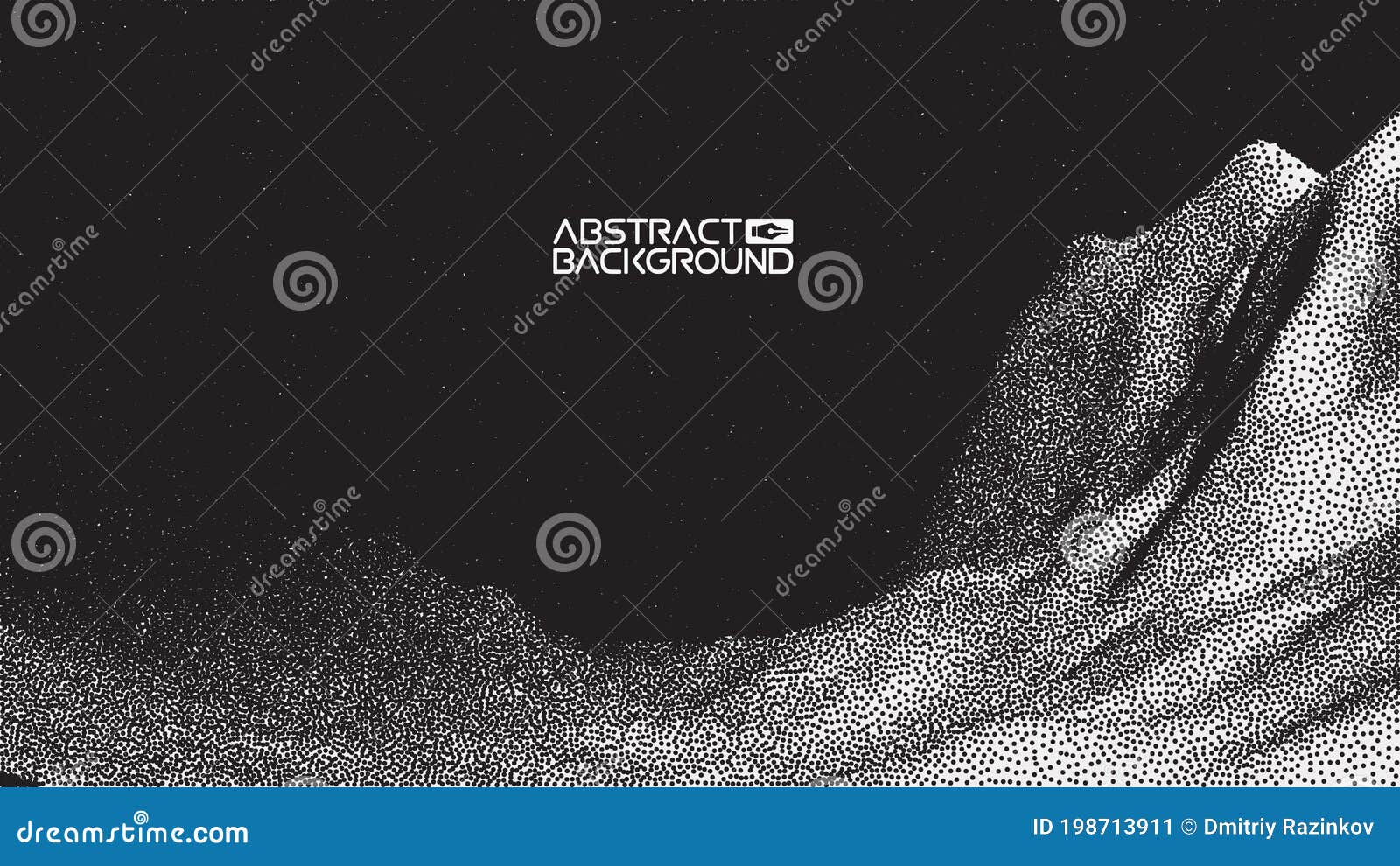 Stipple Retro Palms Sunset. Palm Tree Beach Vector Background. Dotwork ...