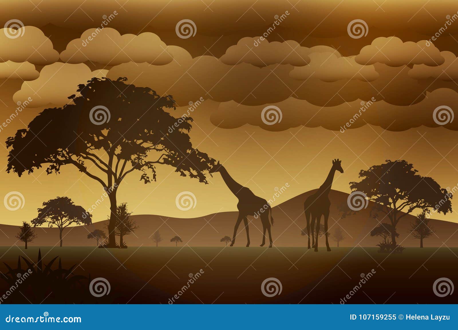 Vector_Landscape_01 stock illustration. Illustration of africa - 107159255