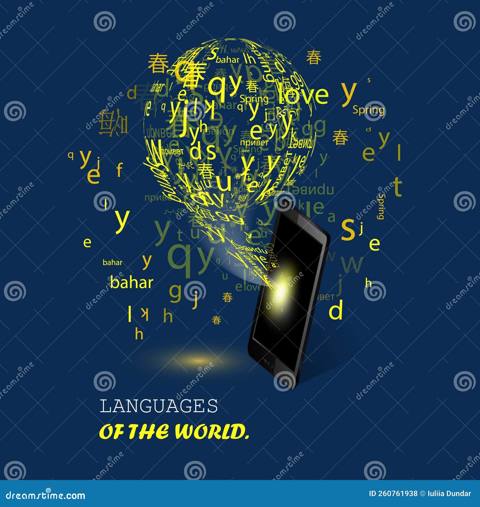 Vector Language Learning Letters in Different Languages. Education ...