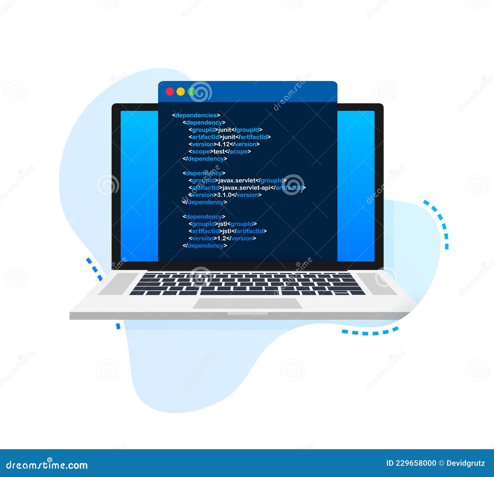 Vector Laptop Coding Pattern. Web Developer, Design, Programming. Laptop Screen Code. Vector ...