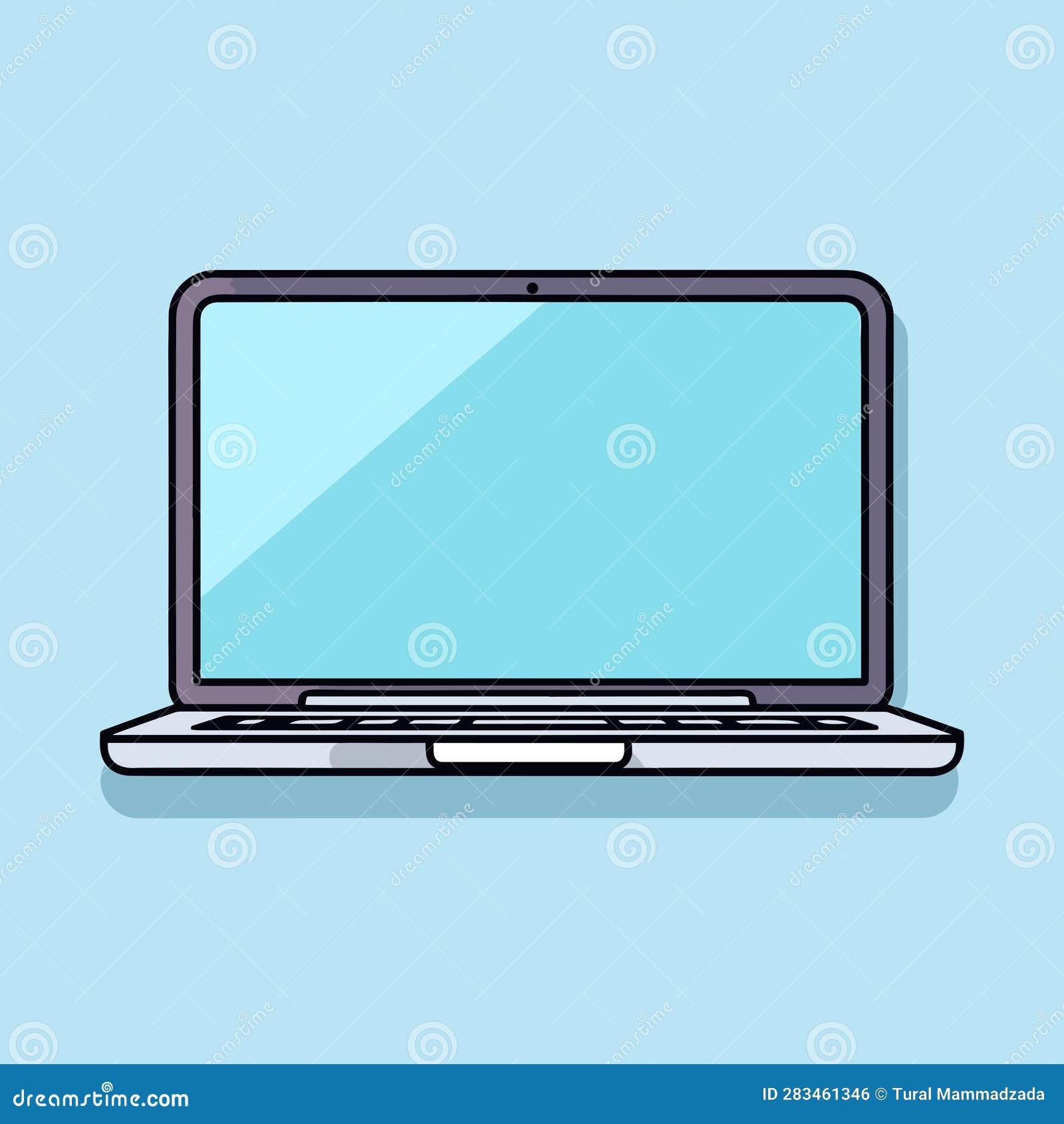 Vector of a Laptop Computer Icon on a Blue Surface Stock Vector ...