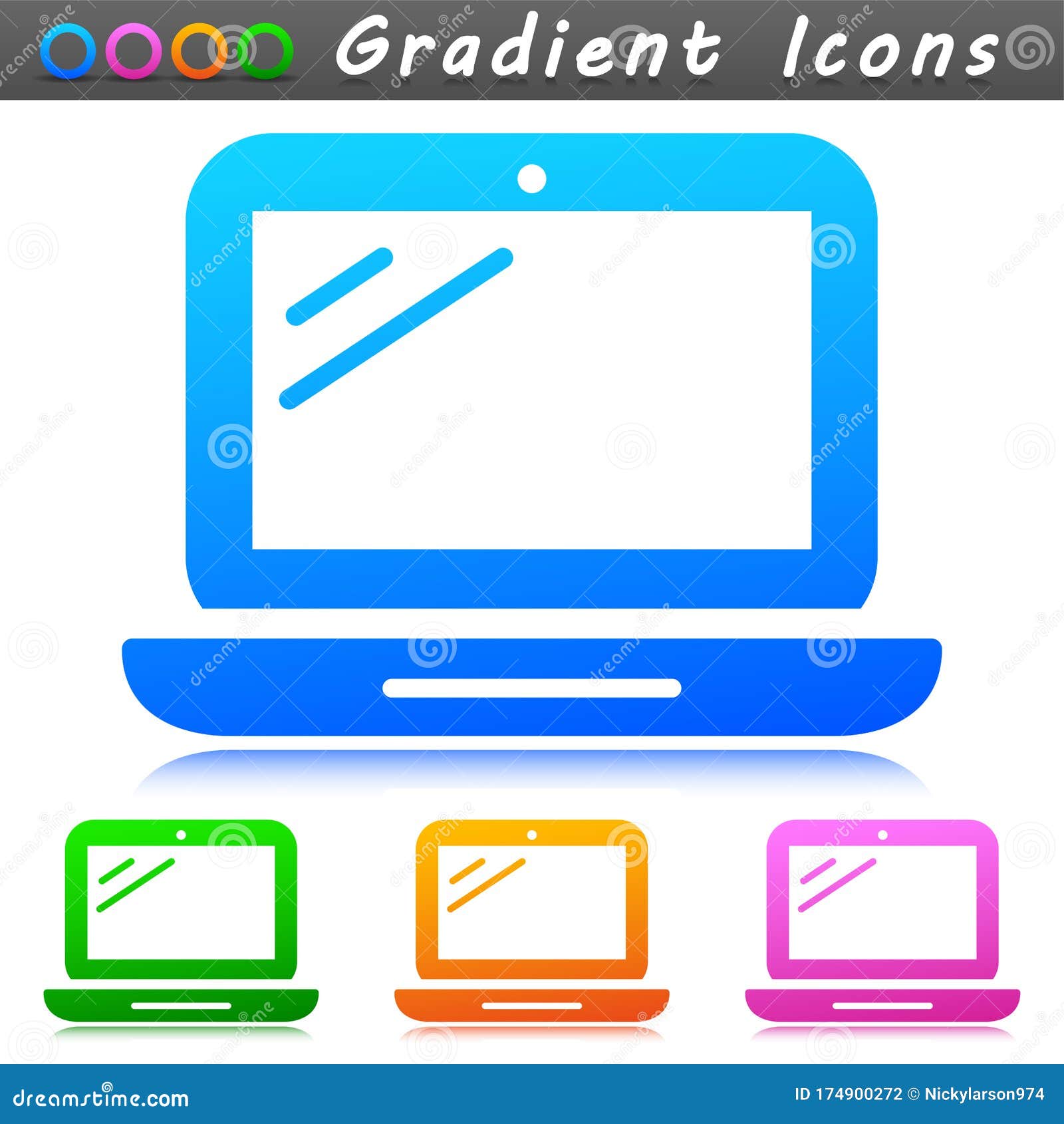 Vector Laptop Design Symbol Icon Stock Vector - Illustration of orange ...