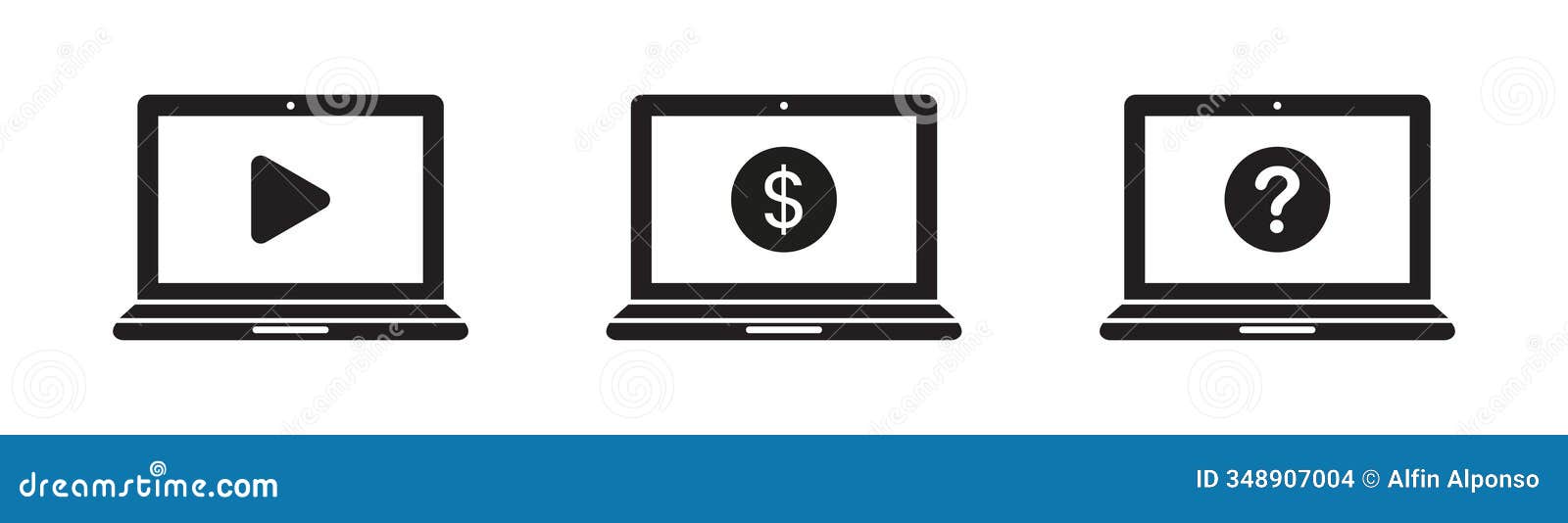 Vector Laptop Icon Set. Laptop Symbols Stock Vector - Illustration of ...