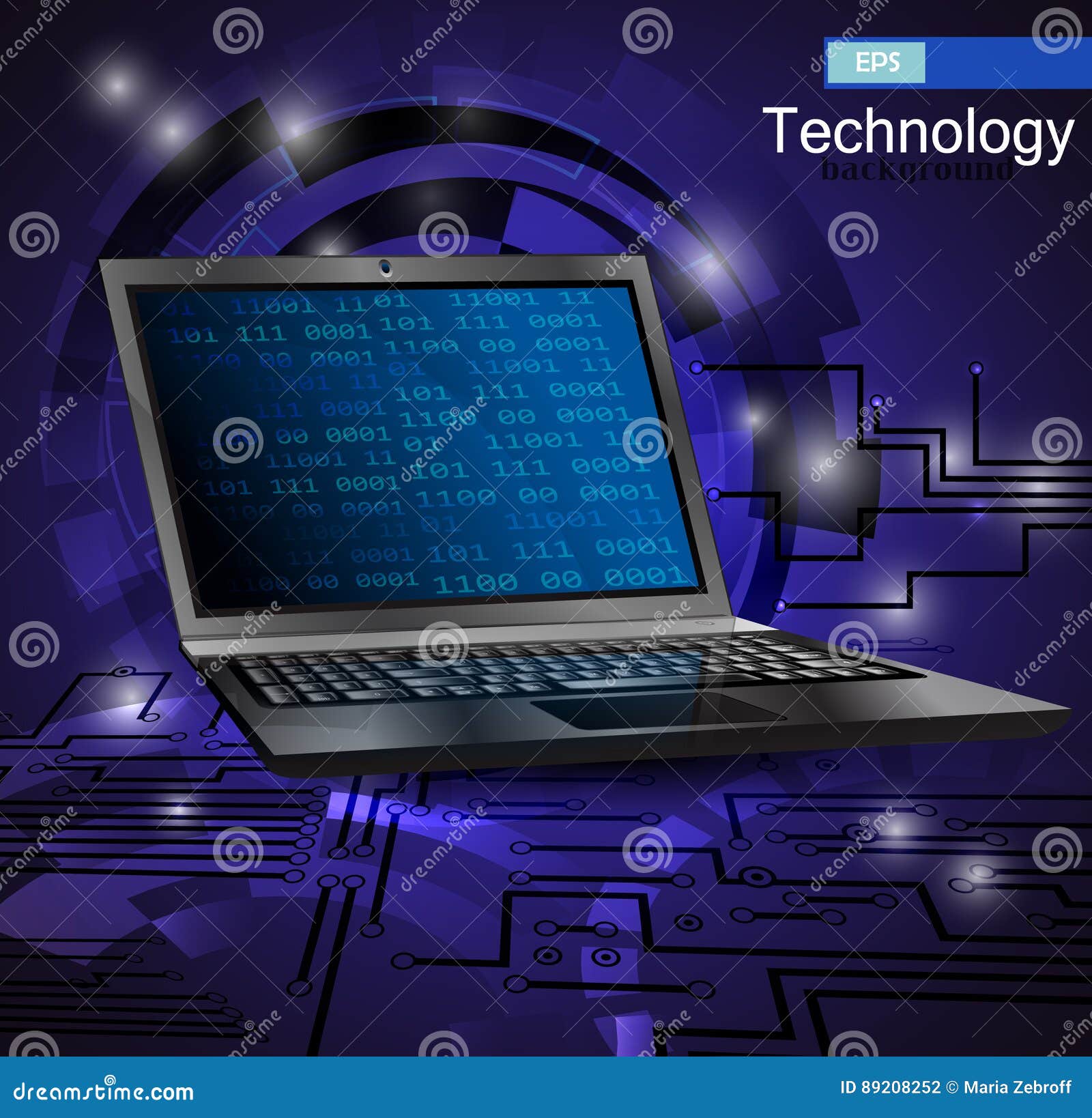 Vector laptop isolated stock vector. Illustration of desktop - 89208252