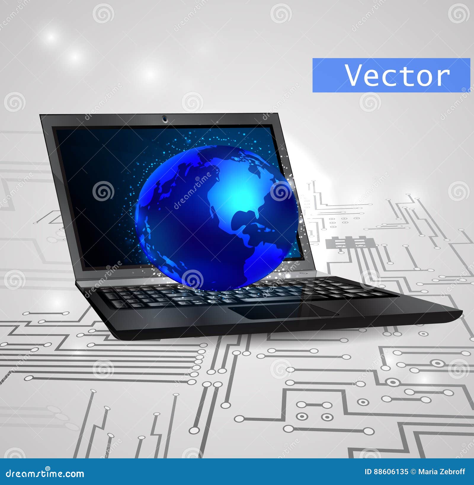 Vector Laptop Isolated on White Background Stock Vector - Illustration ...