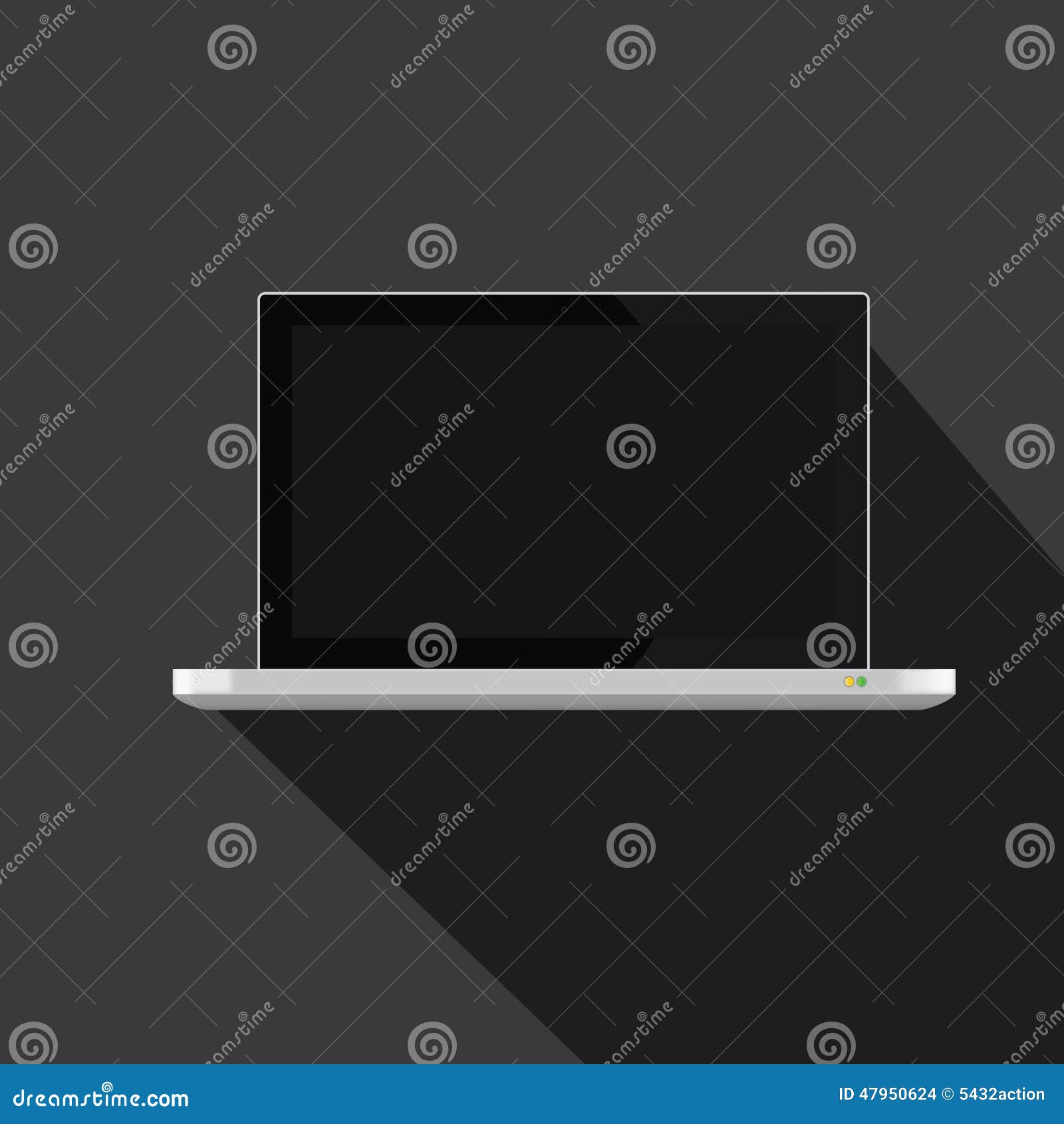 Vector of Laptop with Long Shadow Style. Stock Vector - Illustration of ...