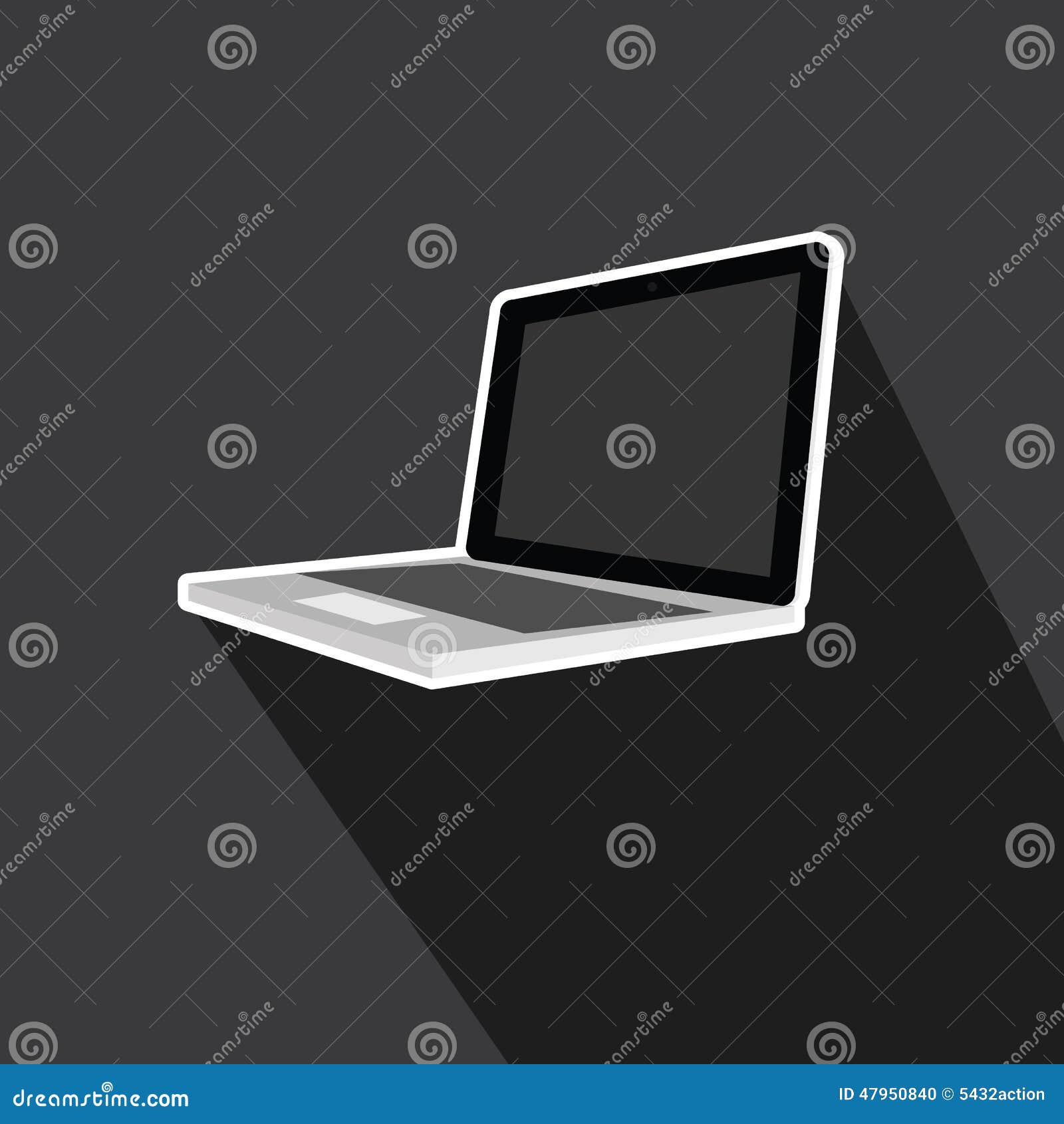 Vector of Laptop with Long Shadow Style Stock Illustration ...