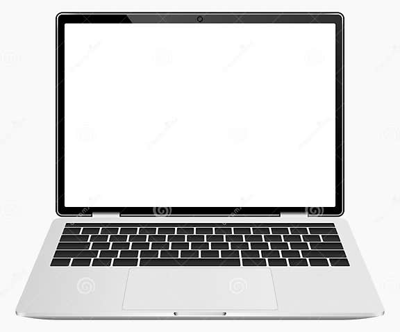 Vector Laptop Mockup with Blank Screen, Modern Design Notebook, Empty ...