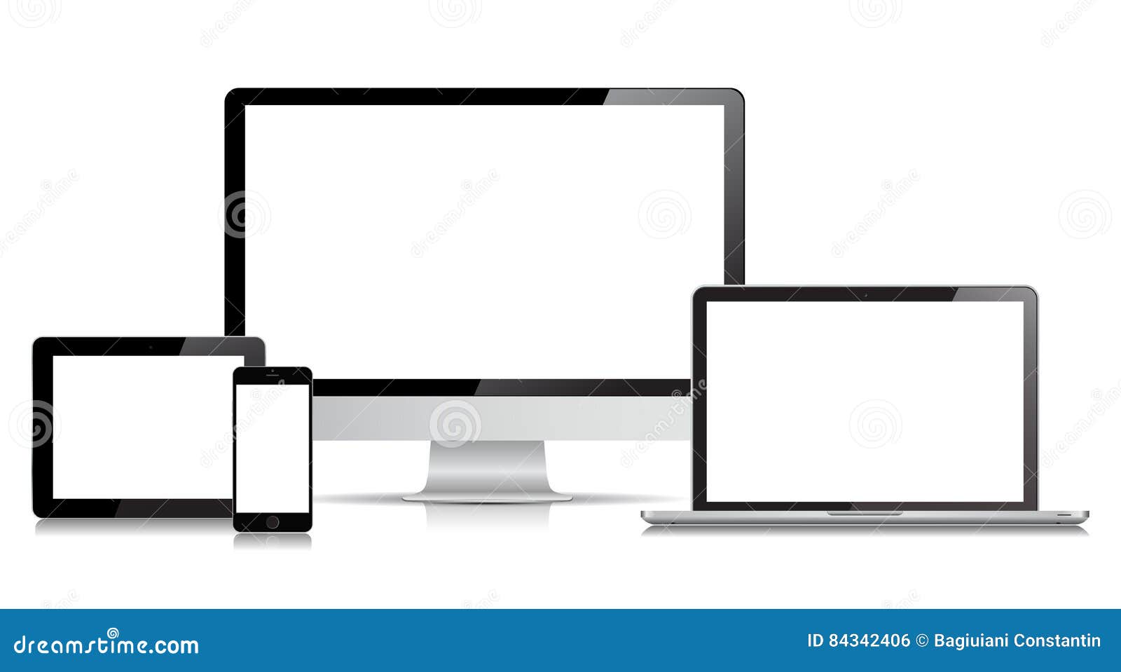 Vector Laptop Smartphone Tablet Desktop Computer Stock Vector ...