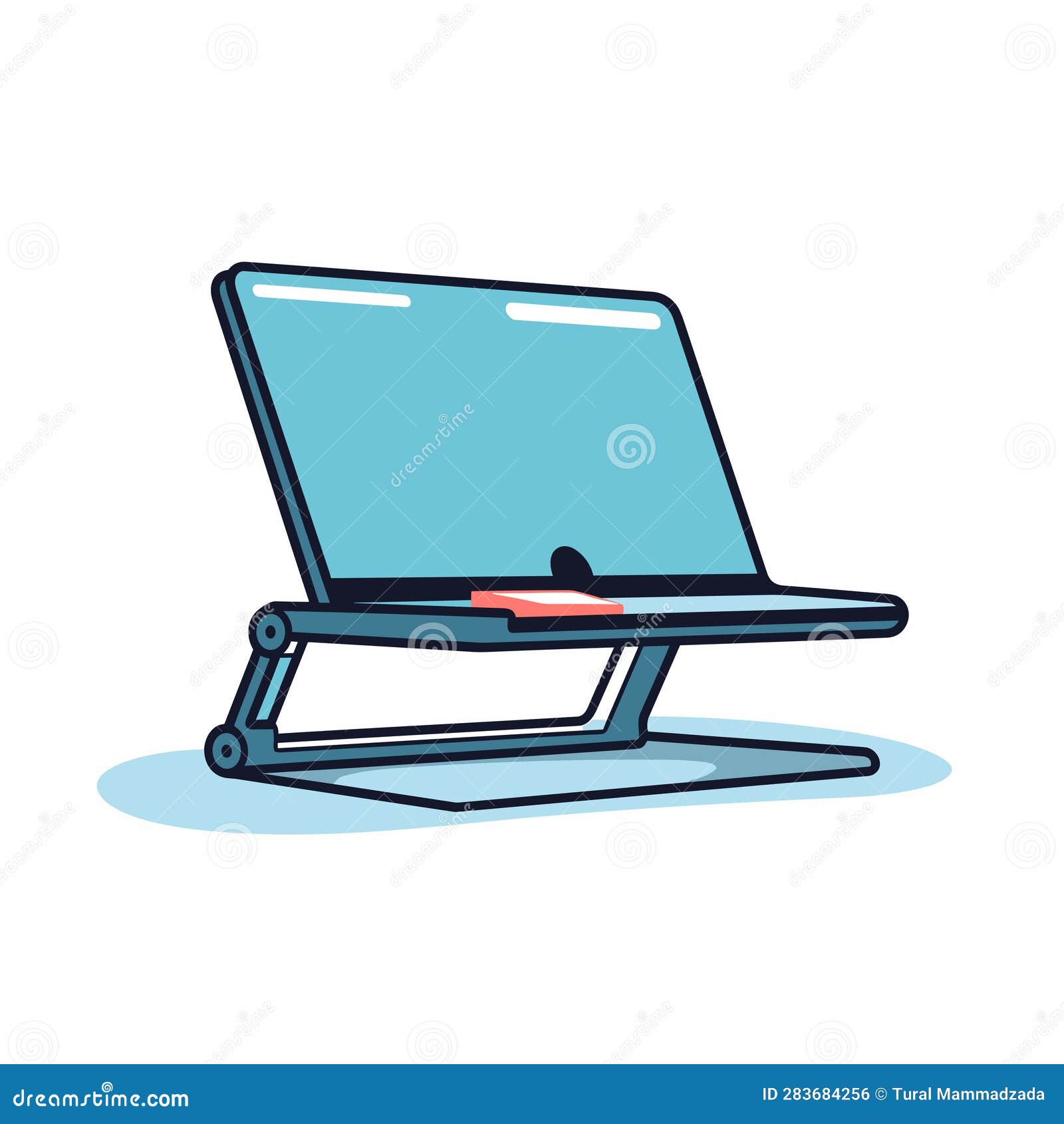 Vector of a Laptop on a Stand Isolated on a White Background Stock ...