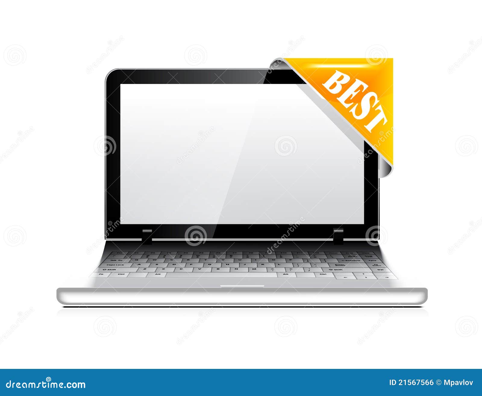 Vector Laptop with Sticker Icon Stock Vector - Illustration of personal ...