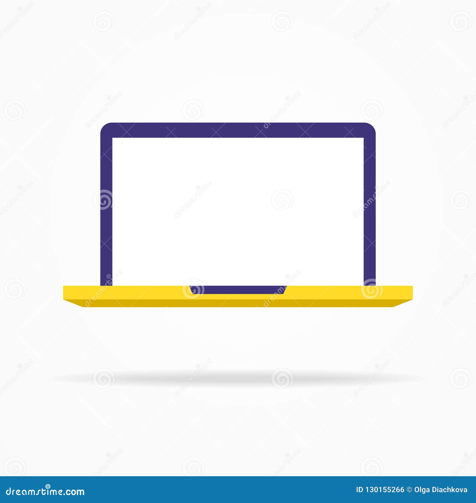 Vector Laptop Template Flat Style Stock Vector - Illustration of metal ...