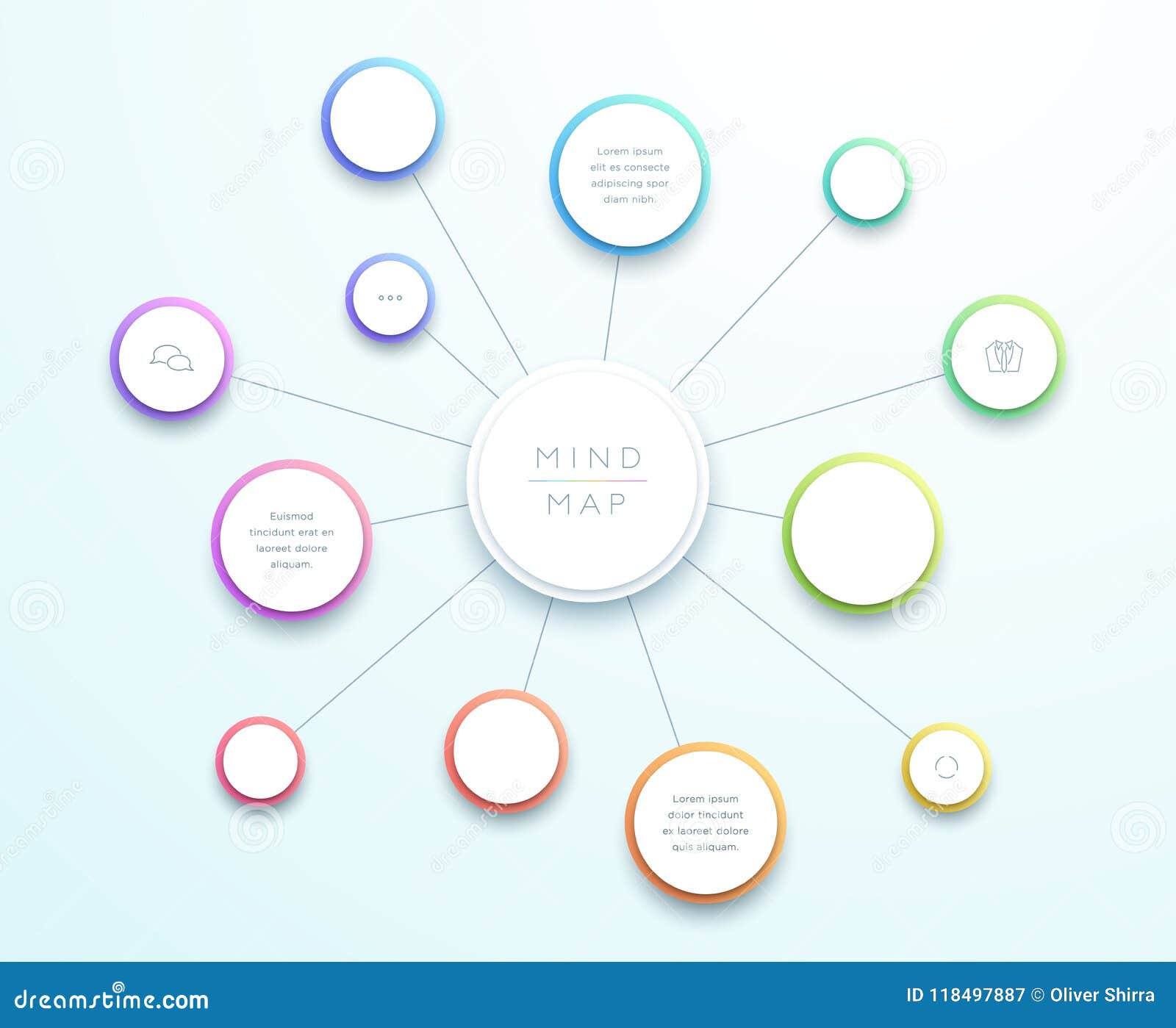 Abstract Vector 3d Large Mind Map Infographic Stock Vector ...
