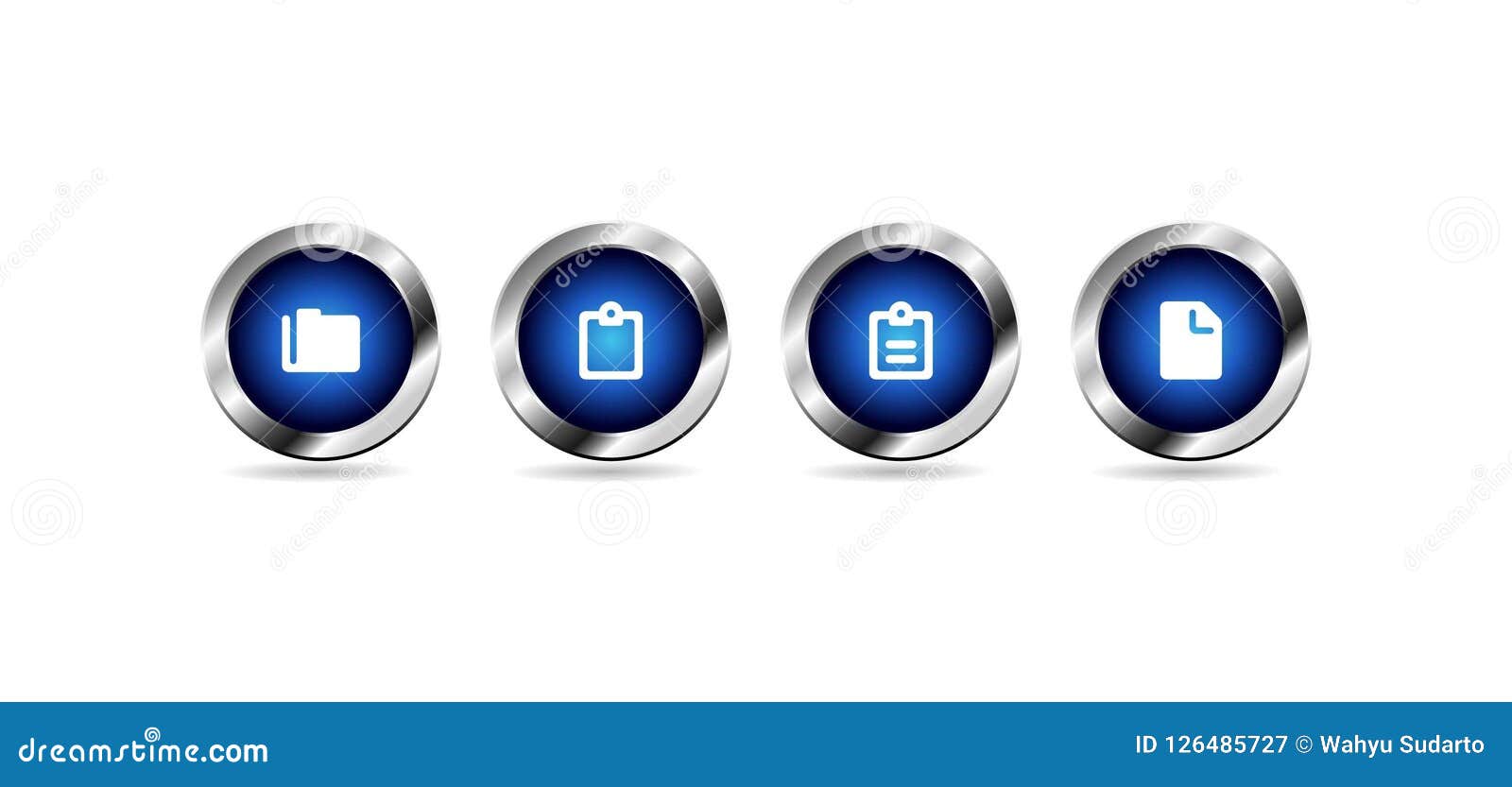 Vector Glossy Blue Web Buttons Stock Illustration - Illustration of ...