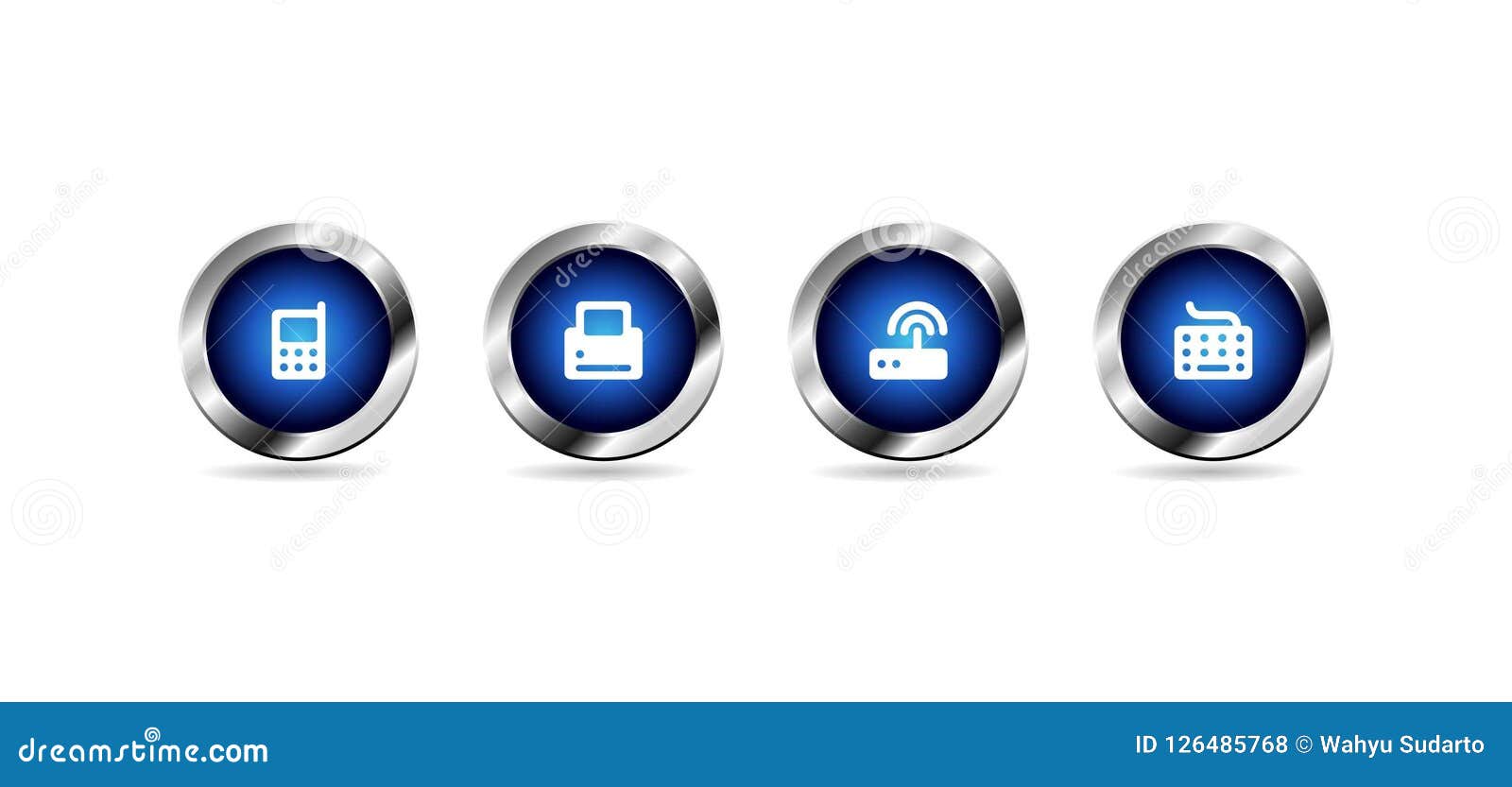 Vector Glossy Blue Web Buttons Stock Illustration - Illustration of ...