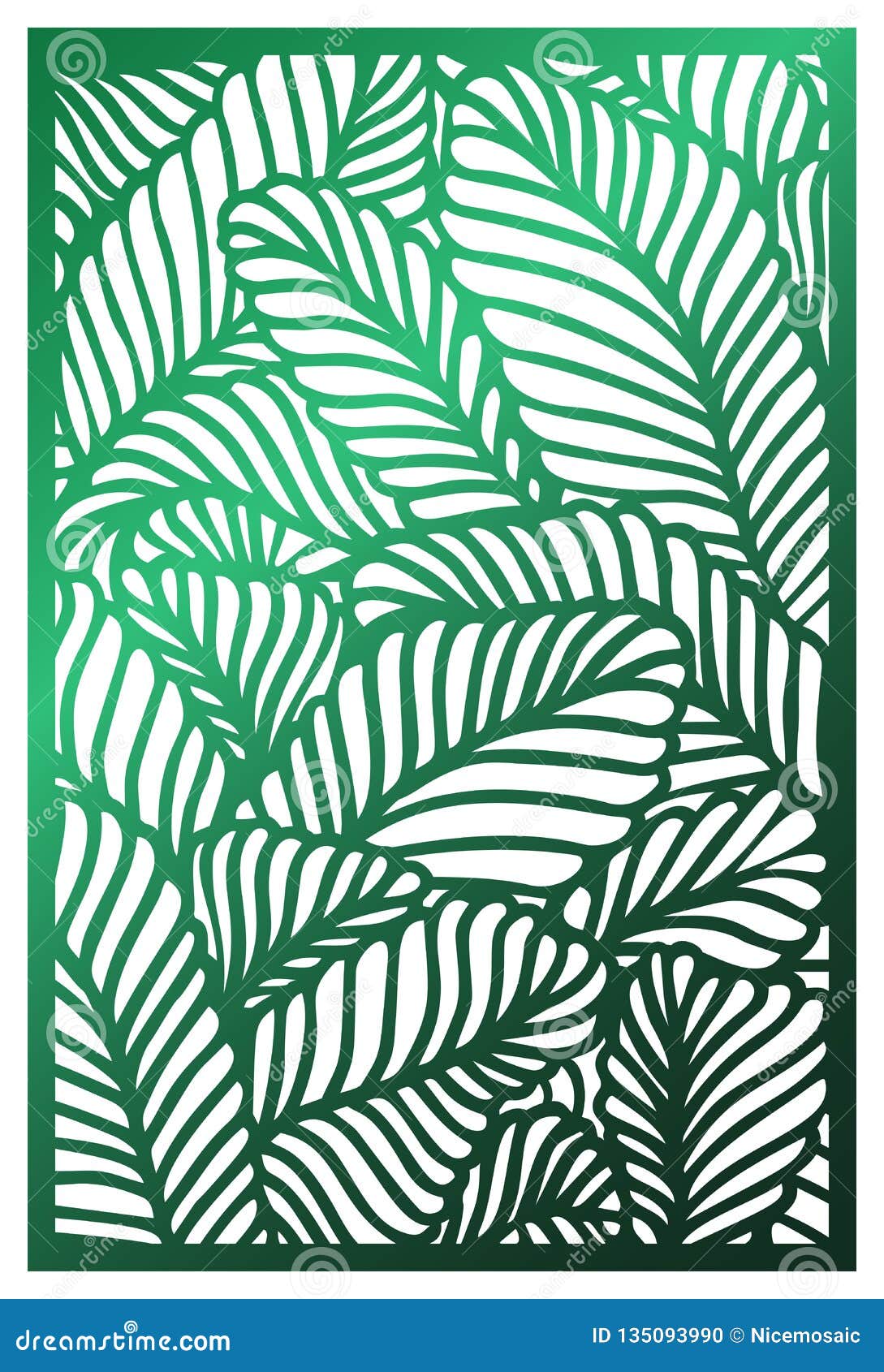 Vector Laser Cut Decorative Panel. Abstract Pattern with Tropical ...