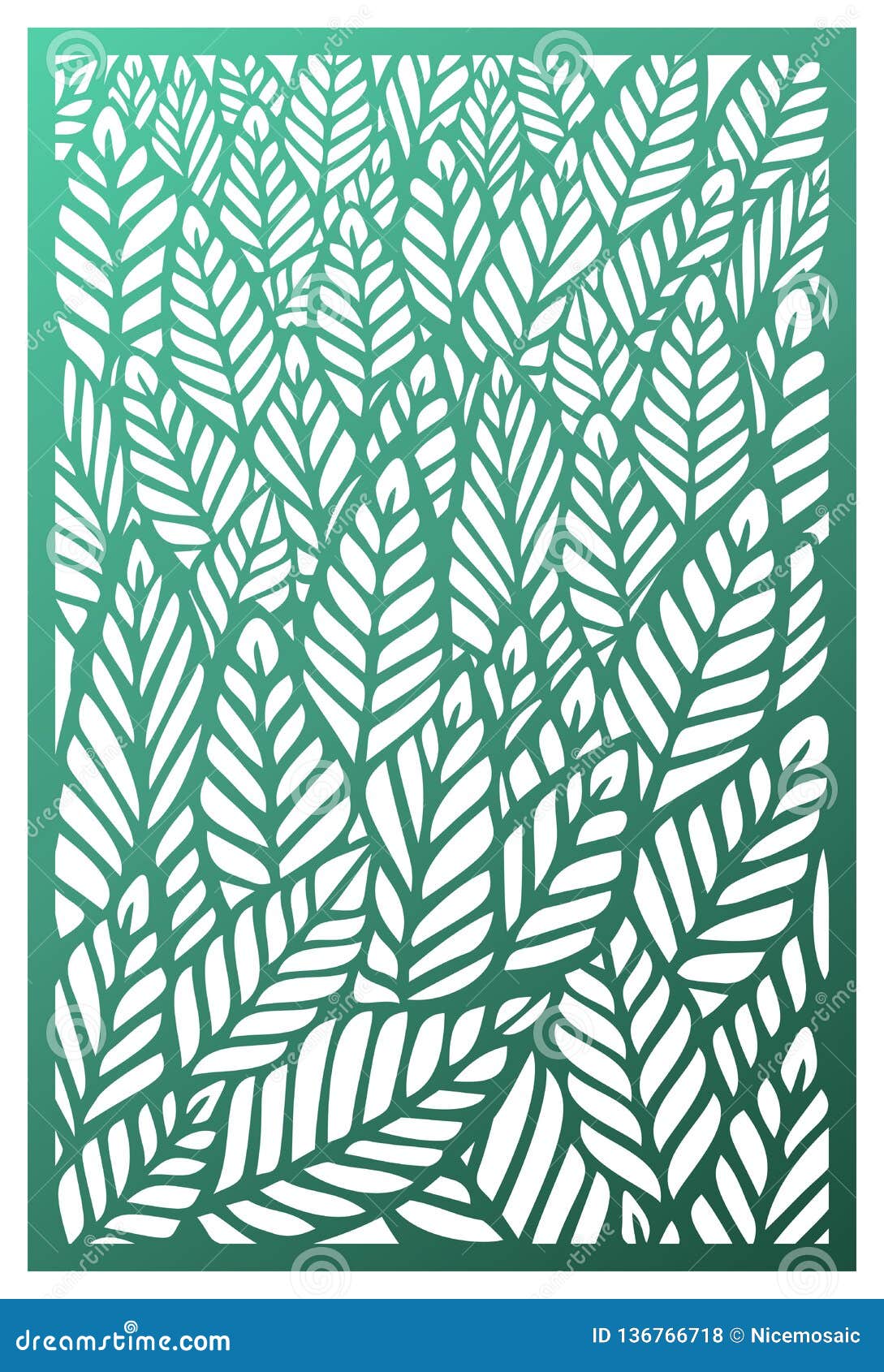 Vector Laser Cut Panel. Abstract Pattern with Leaves Template for ...