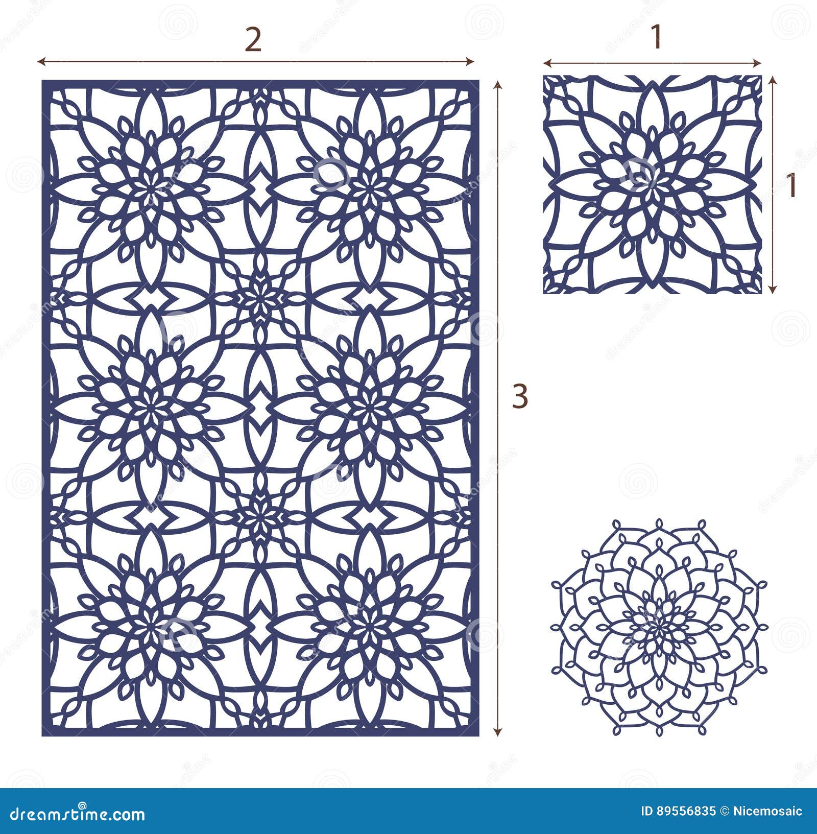 Vector Laser Cut Panel, the Seamless Pattern for Decorative Pane Stock ...