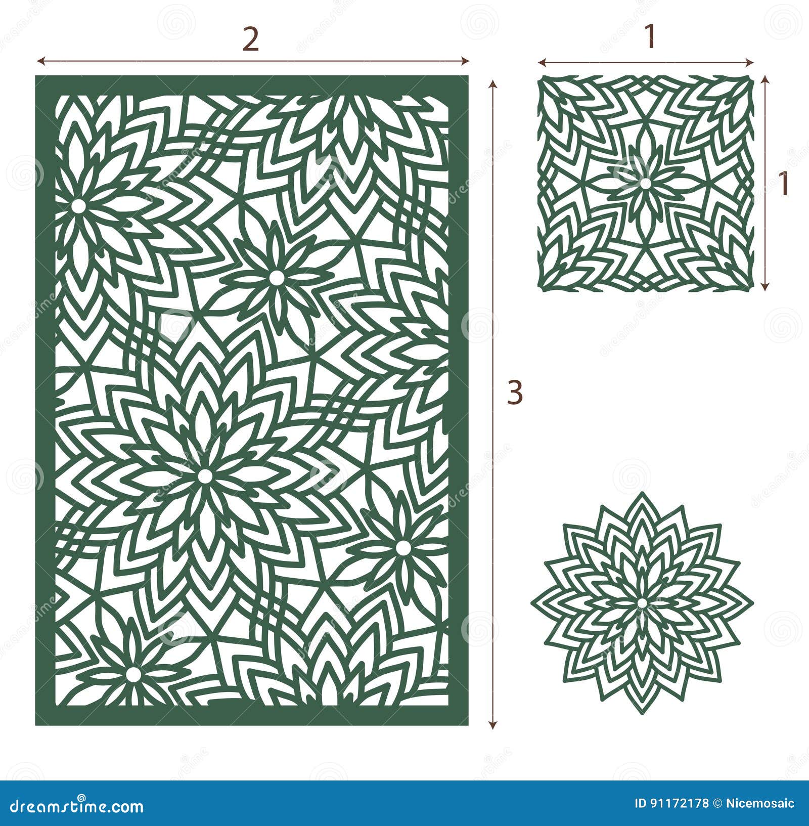 Vector Laser Cut Panel, the Seamless Pattern for Decorative Pane Stock ...
