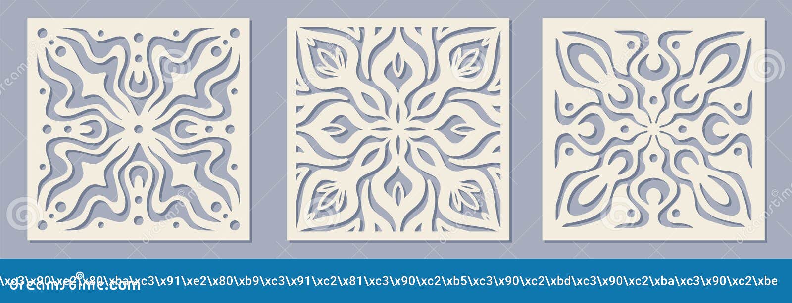 Fretwork Screen Template. Circles Ancient Pattern. Seamless Texture For ...