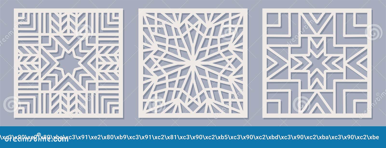 Fretwork Screen Template. Circles Ancient Pattern. Seamless Texture For ...