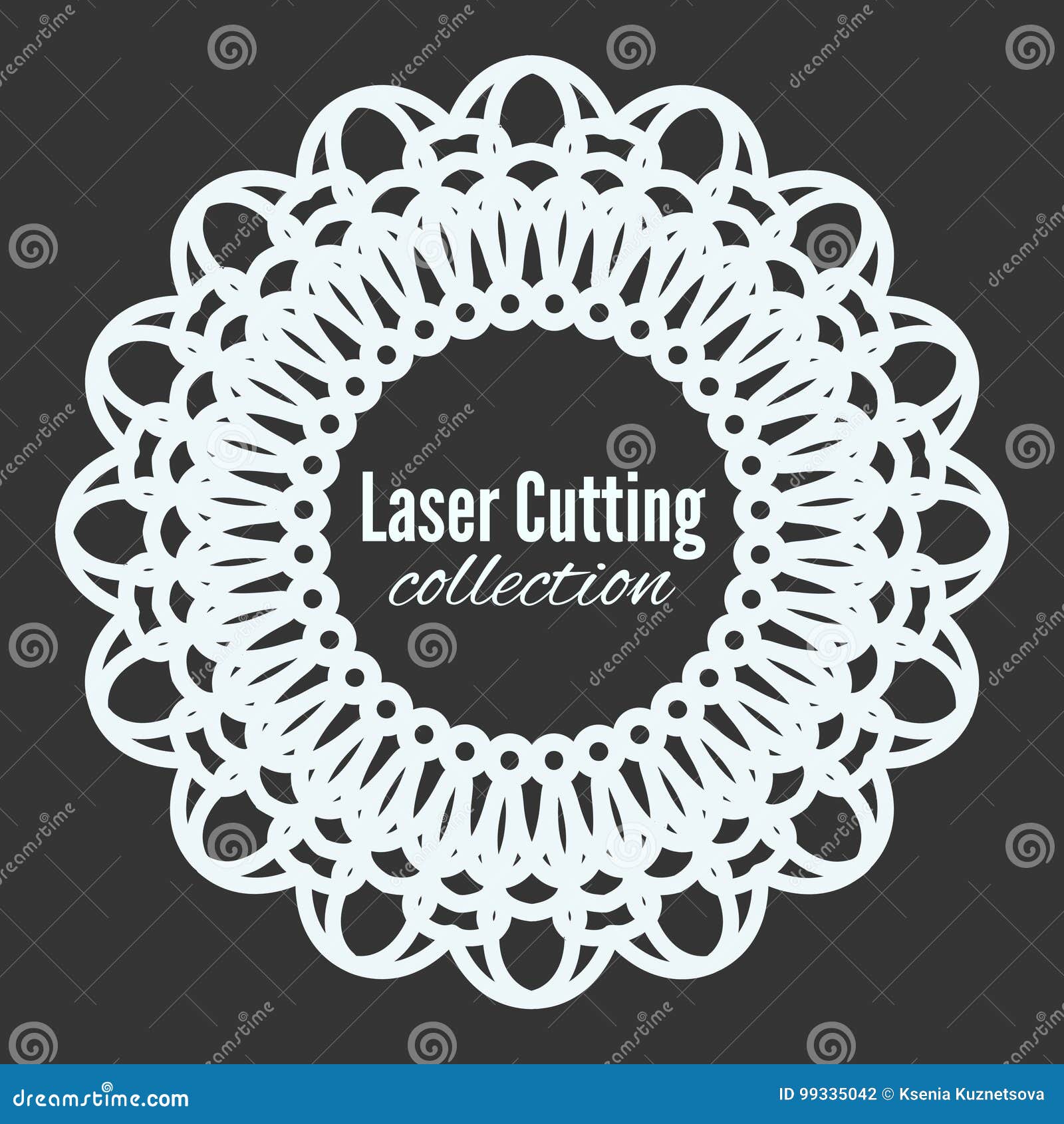Vector Laser Flower Star Cut the Template Frame. Floral Mandala for the ...