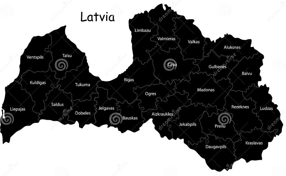 Vector Latvia map stock vector. Illustration of administrative - 6469863