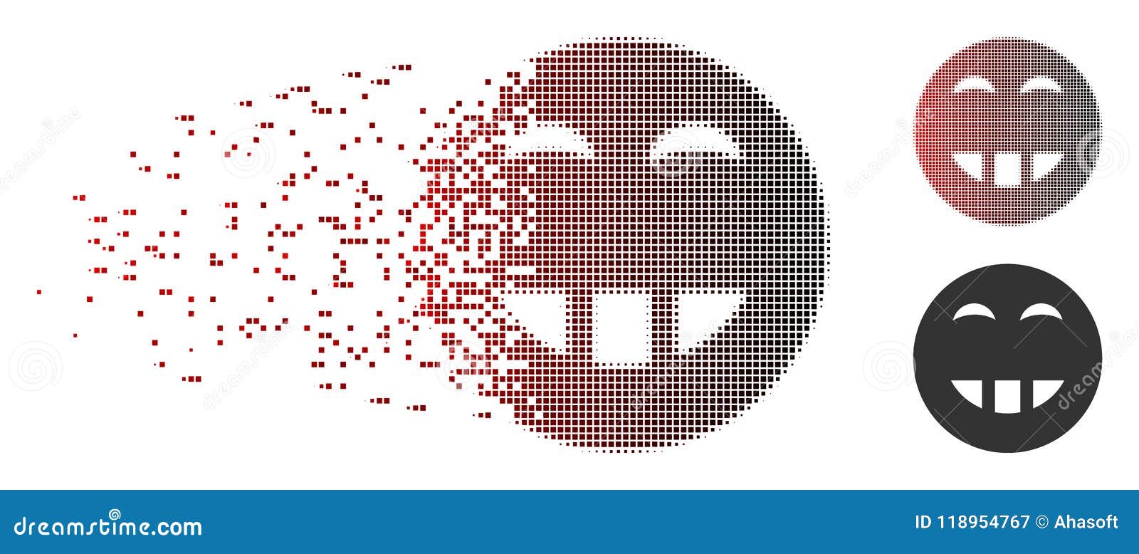Dust Pixel Halftone Laugth Smiley Icon Stock Vector - Illustration of ...