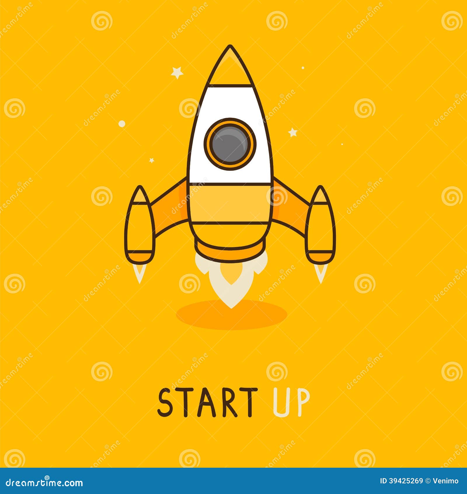 Vector Launch Icon in Flat Style - Space Rocket Stock Vector ...