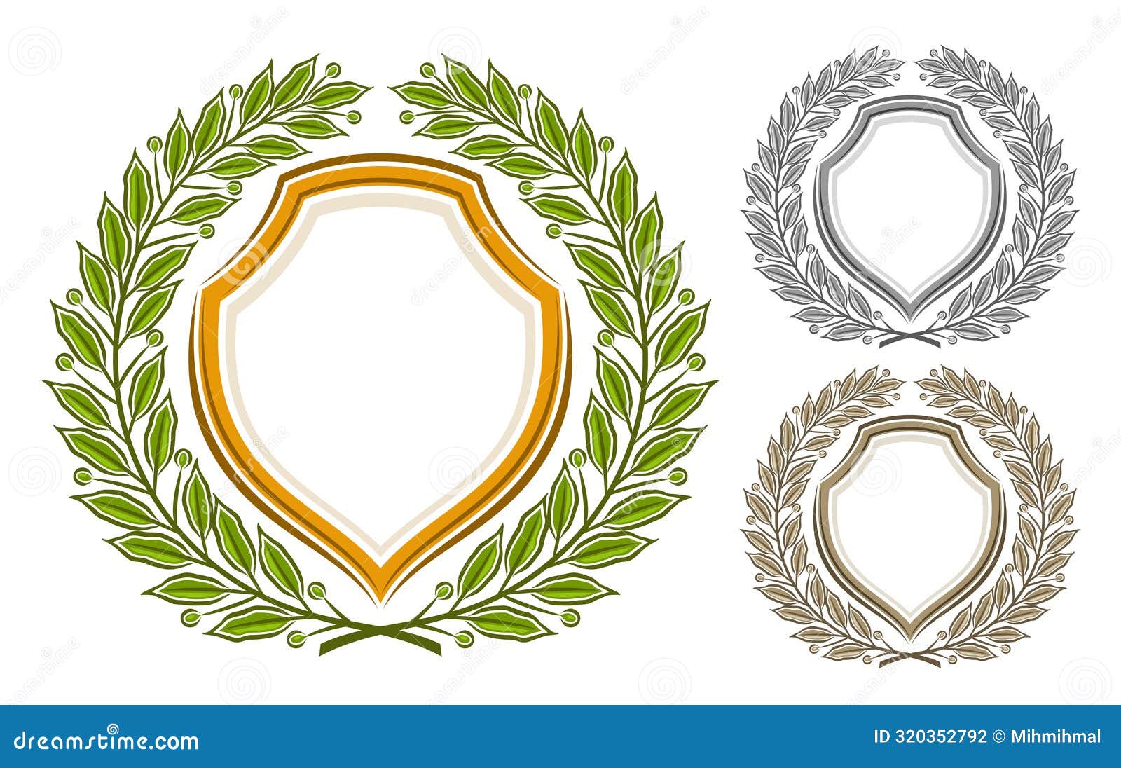 Vector Laurel Wreath Set stock vector. Illustration of border - 320352792
