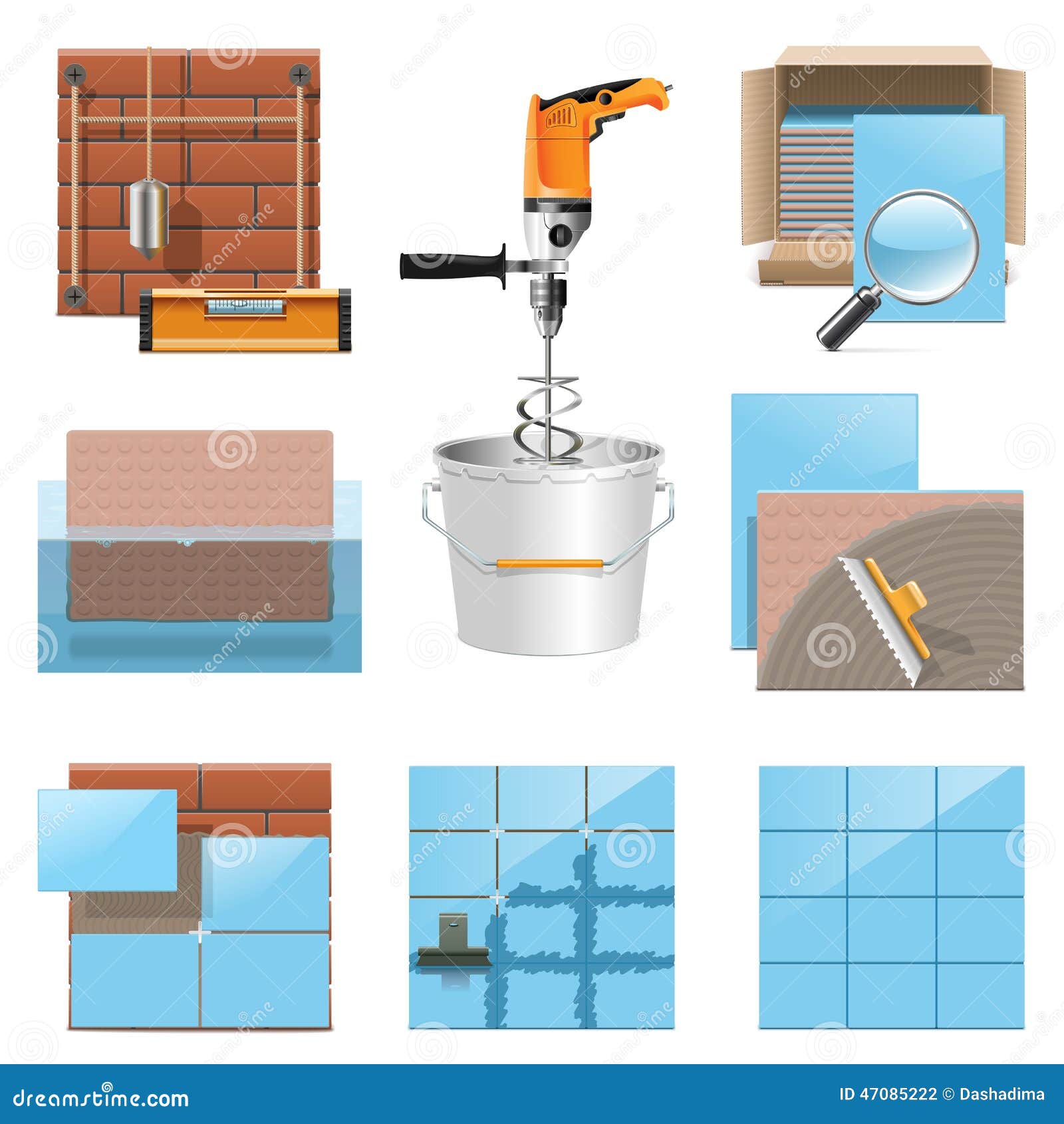 Laying Tiles Vector Concept Colored Outline Icon | CartoonDealer.com ...