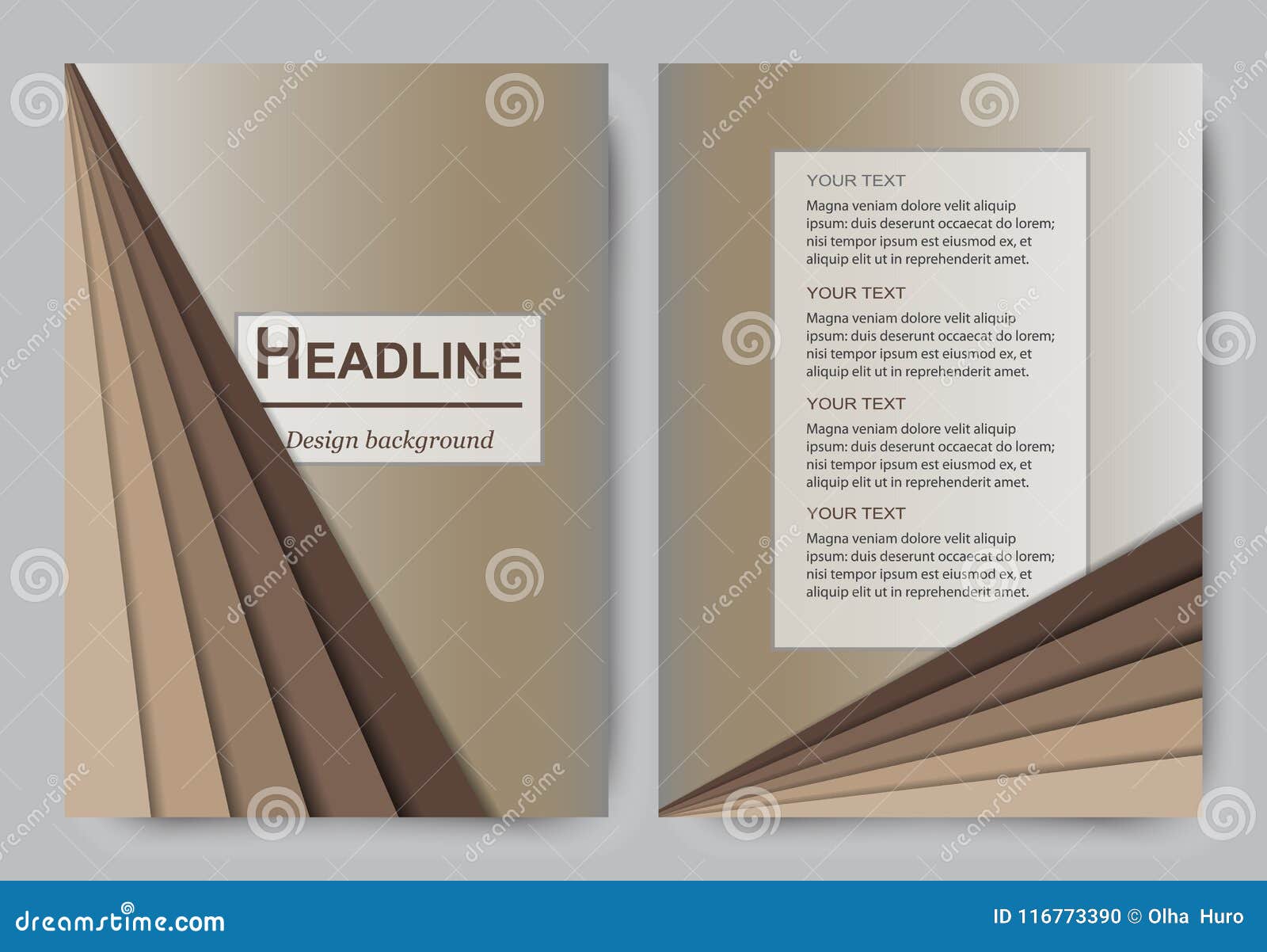 Vector Layout of Brochure in Brown Shades Stock Vector - Illustration ...