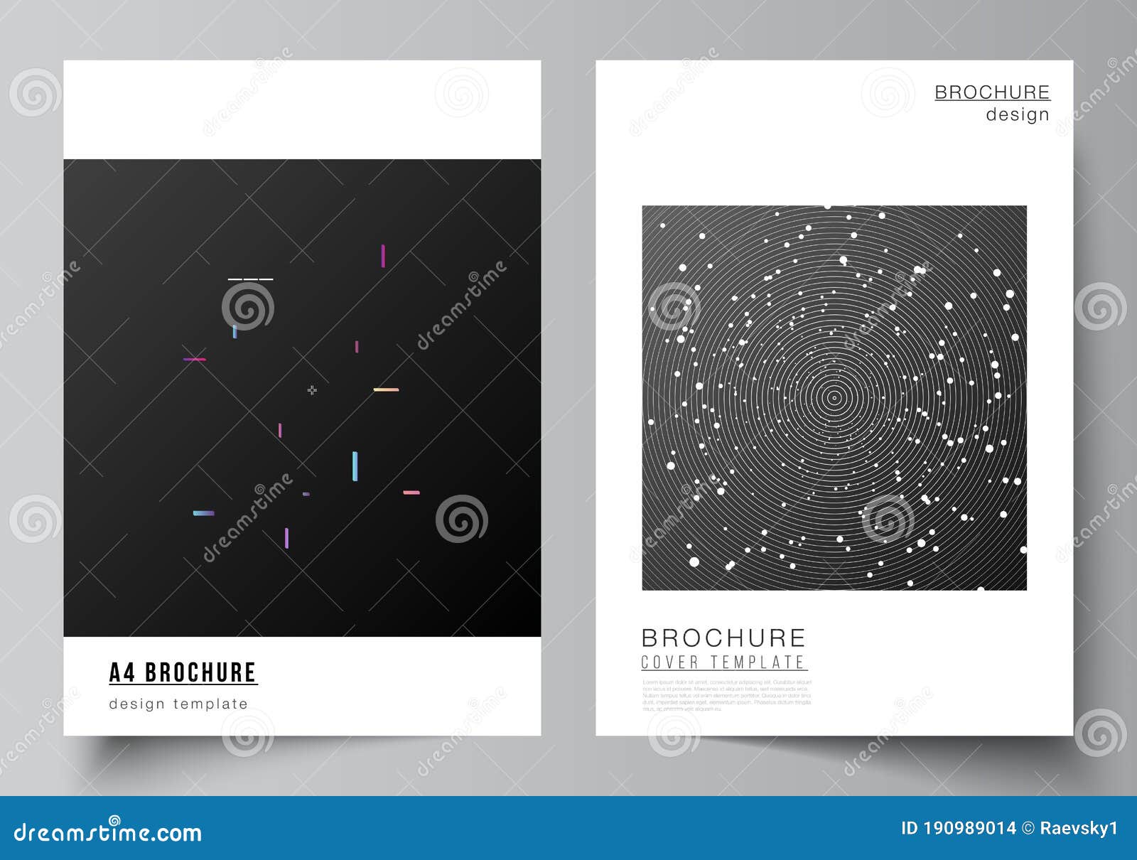 Vector Layout of A4 Format Cover Mockups Design Templates for Brochure ...