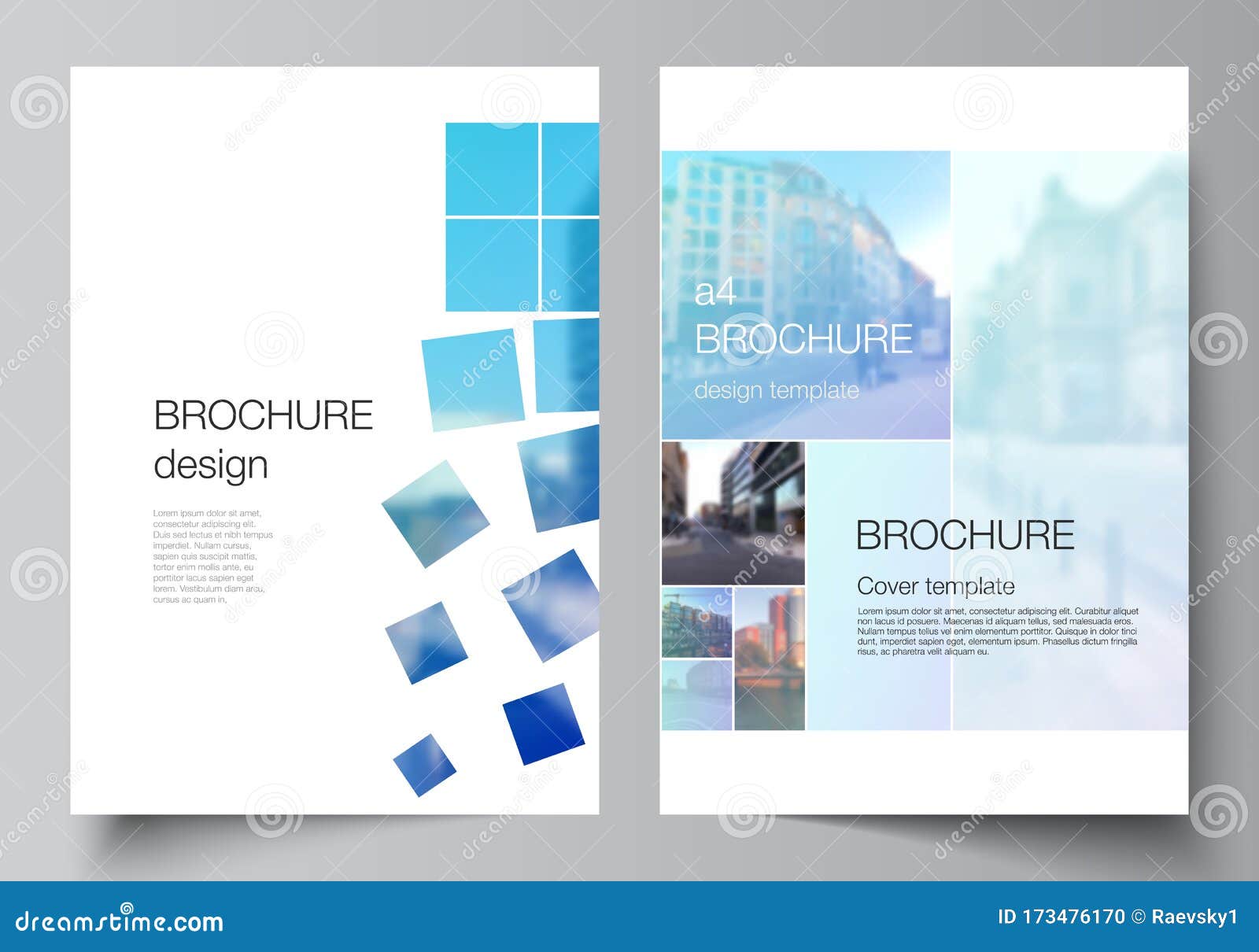 Vector Layout of A4 Format Cover Mockups Templates for Brochure, Flyer ...